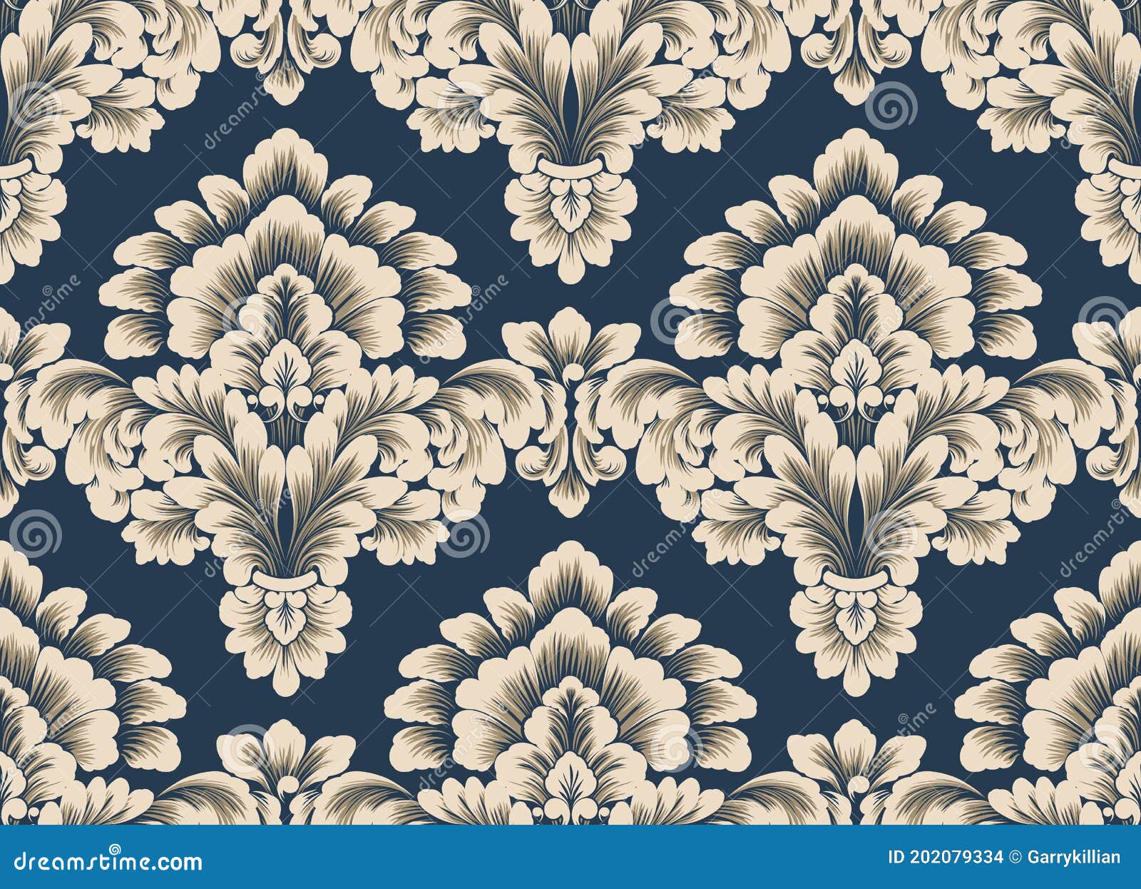 Damask Seamless Pattern Element. Vector Classical Luxury Old Fashioned ...