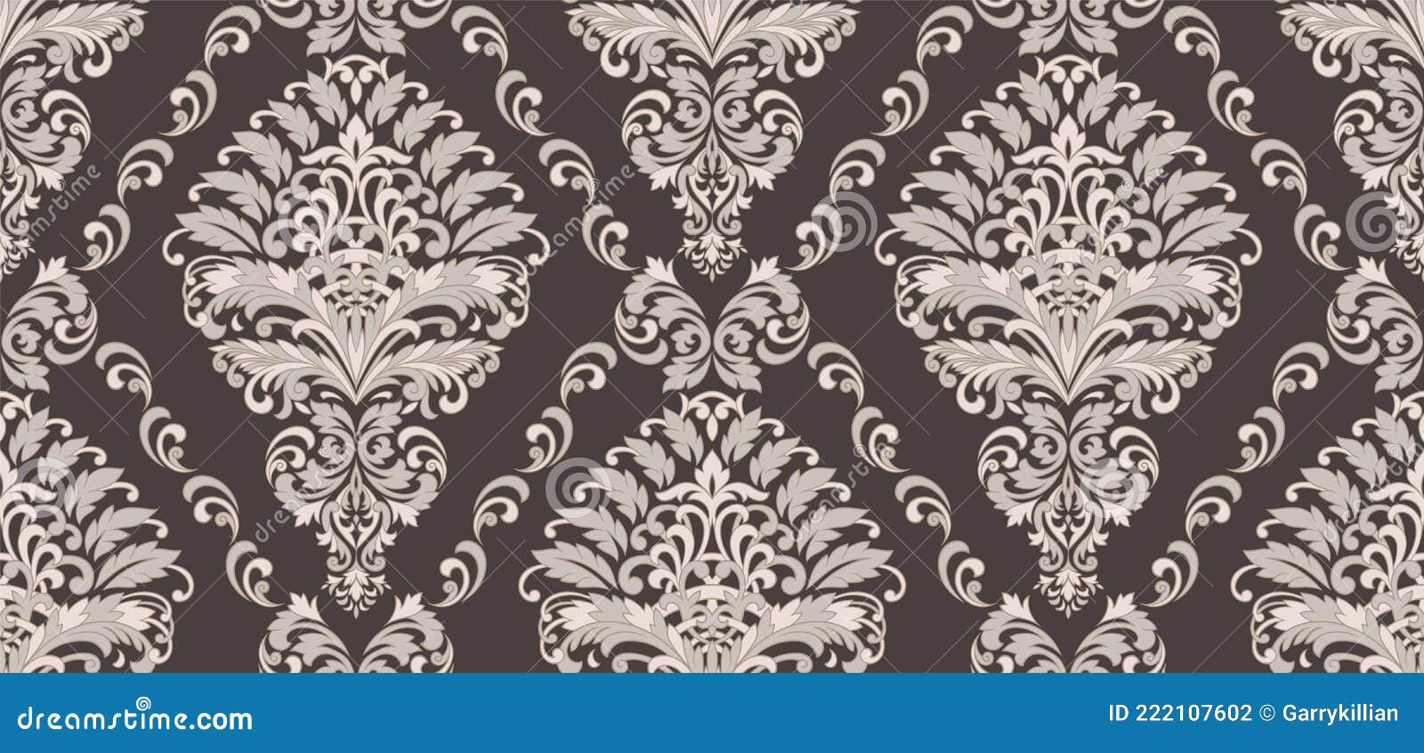 Damask Seamless Pattern Element. Vector Floral Damask Ornament Vintage ...
