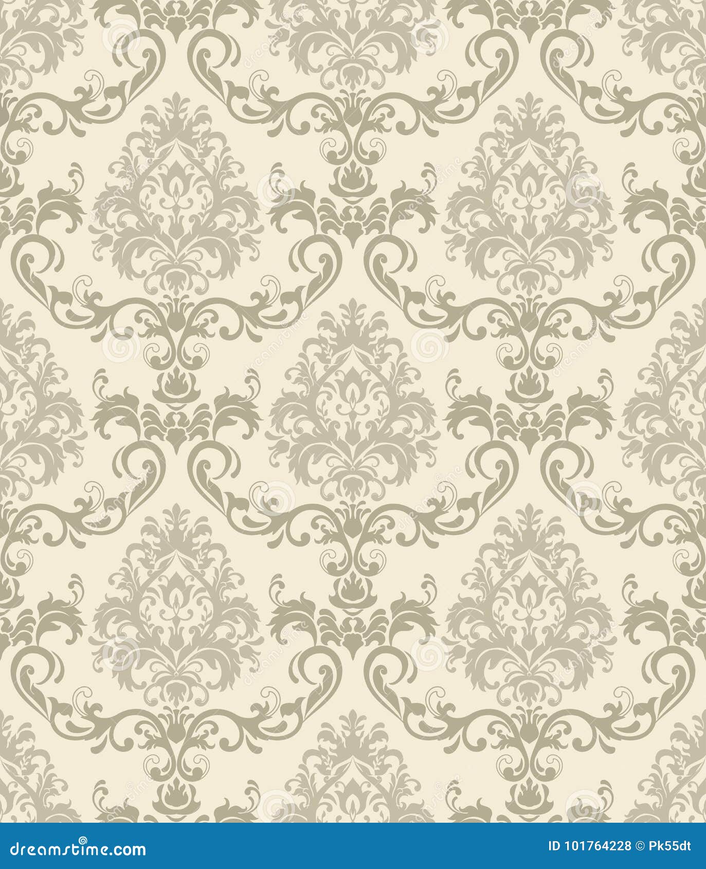 Damask Seamless Pattern. Wallpaper Baroque, Damask. Seamless Vector ...