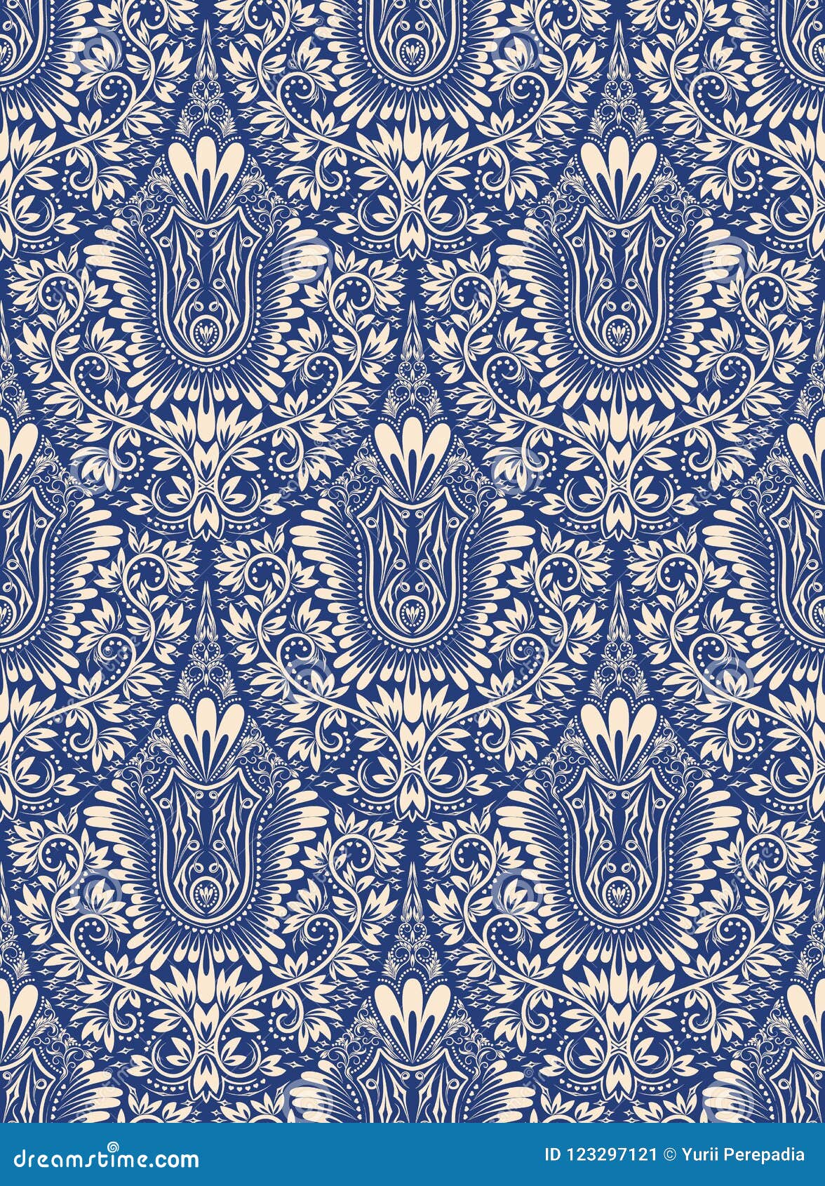 Blue Baroque Damask Floral Background Stock Illustrations – 9,227 Blue ...