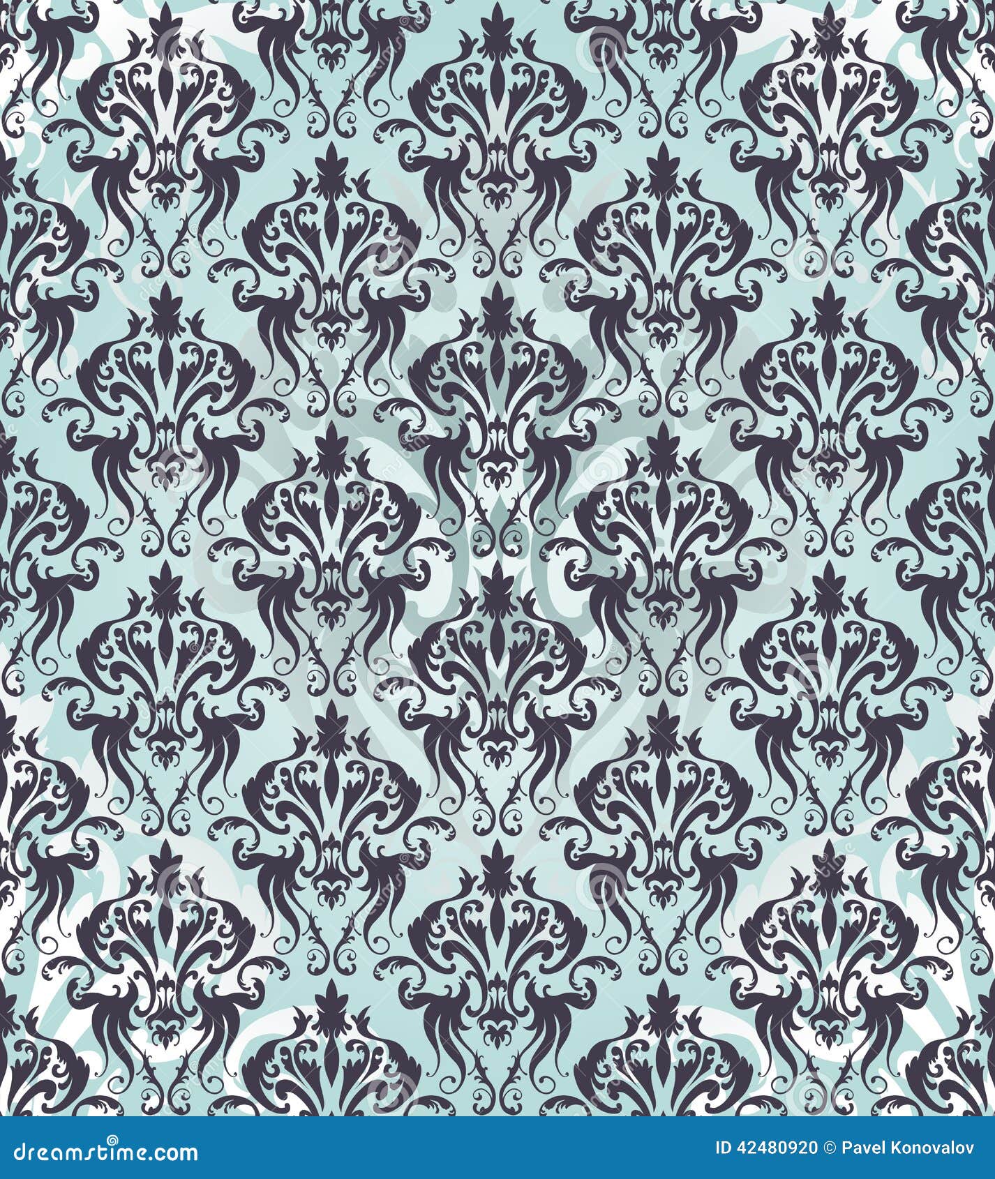 Damask seamless pattern stock vector. Illustration of baroque - 42480920