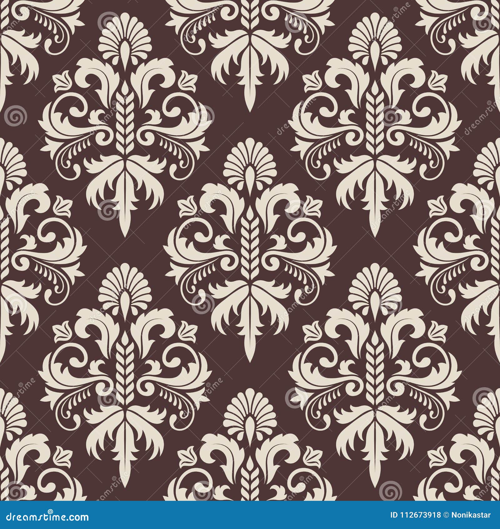 Damask seamless pattern stock vector. Illustration of damask - 112673918