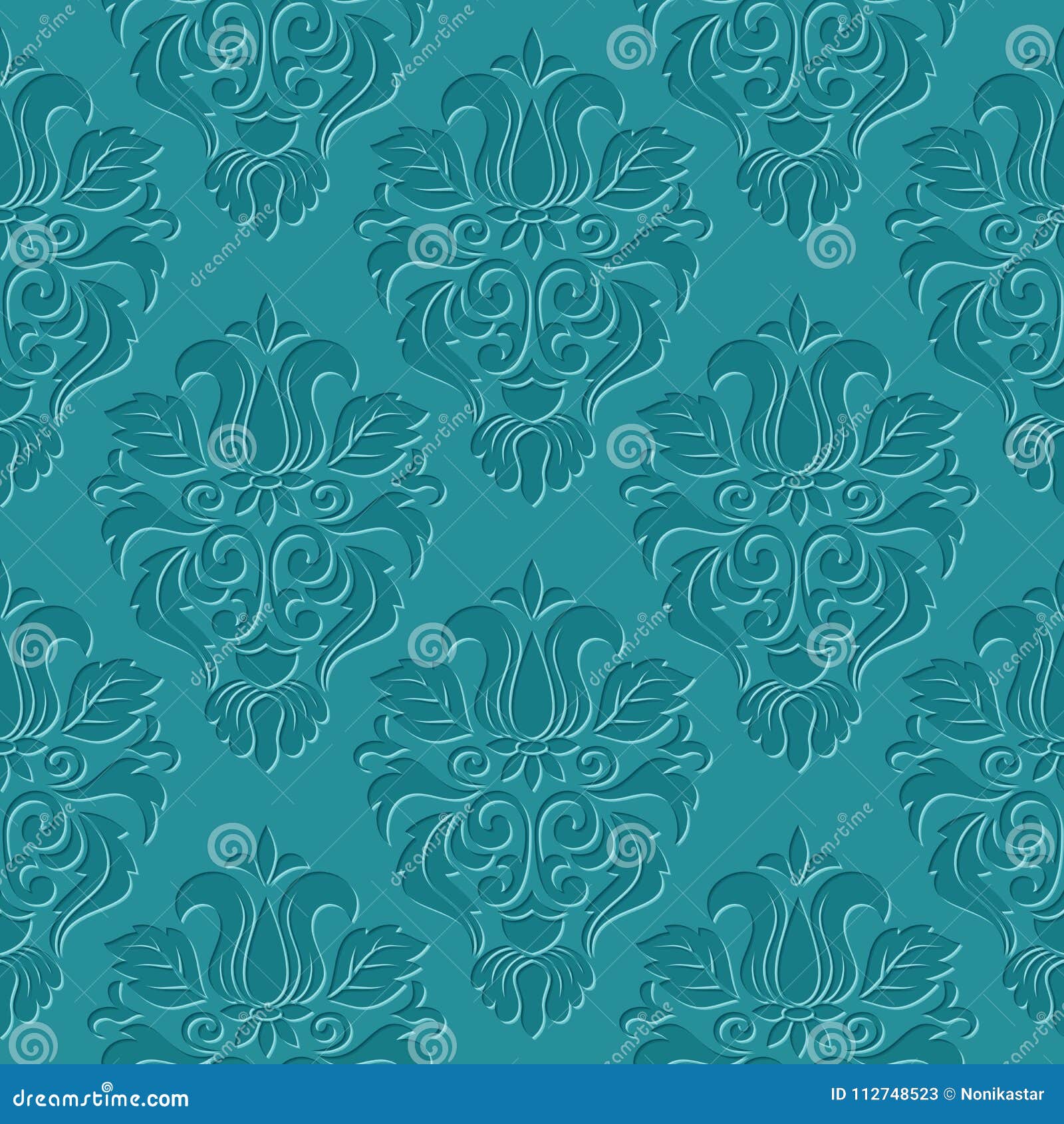 Damask seamless pattern stock vector. Illustration of flower - 112748523