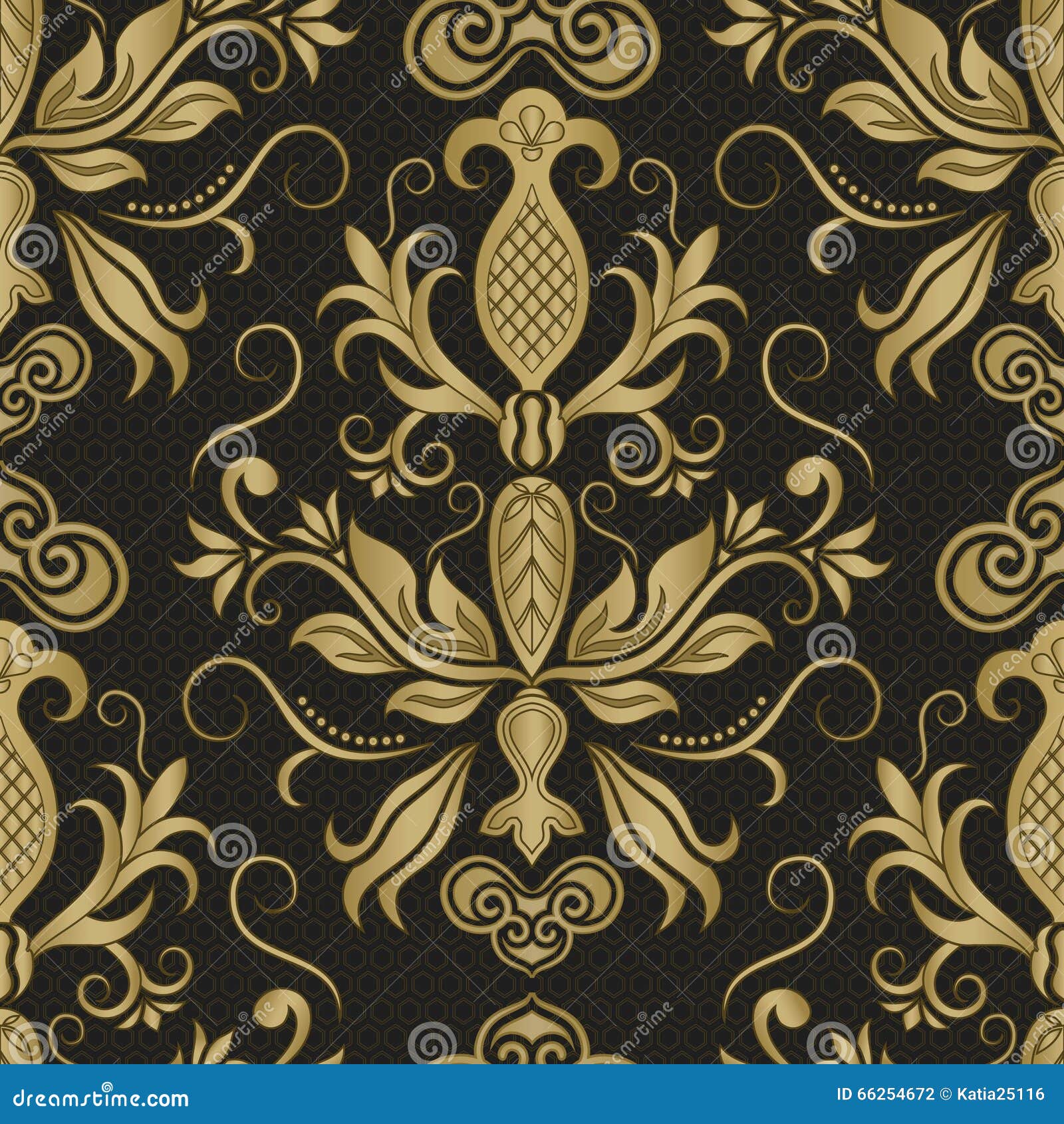 Damask Seamless Patterns Wallpapers Stock Vector - Illustration of ...