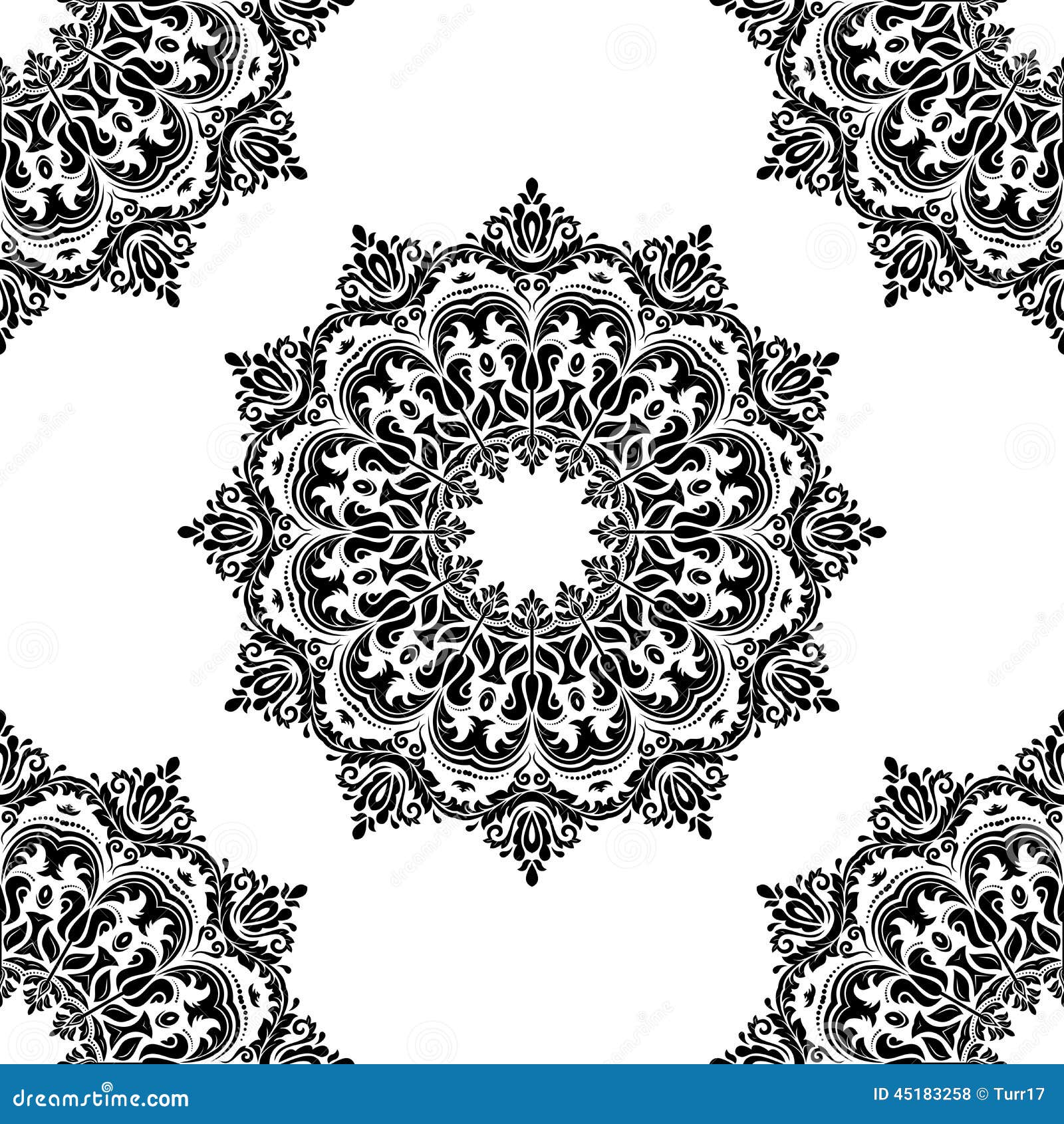 Damask Seamless Vector Pattern. Orient Background Stock Vector ...