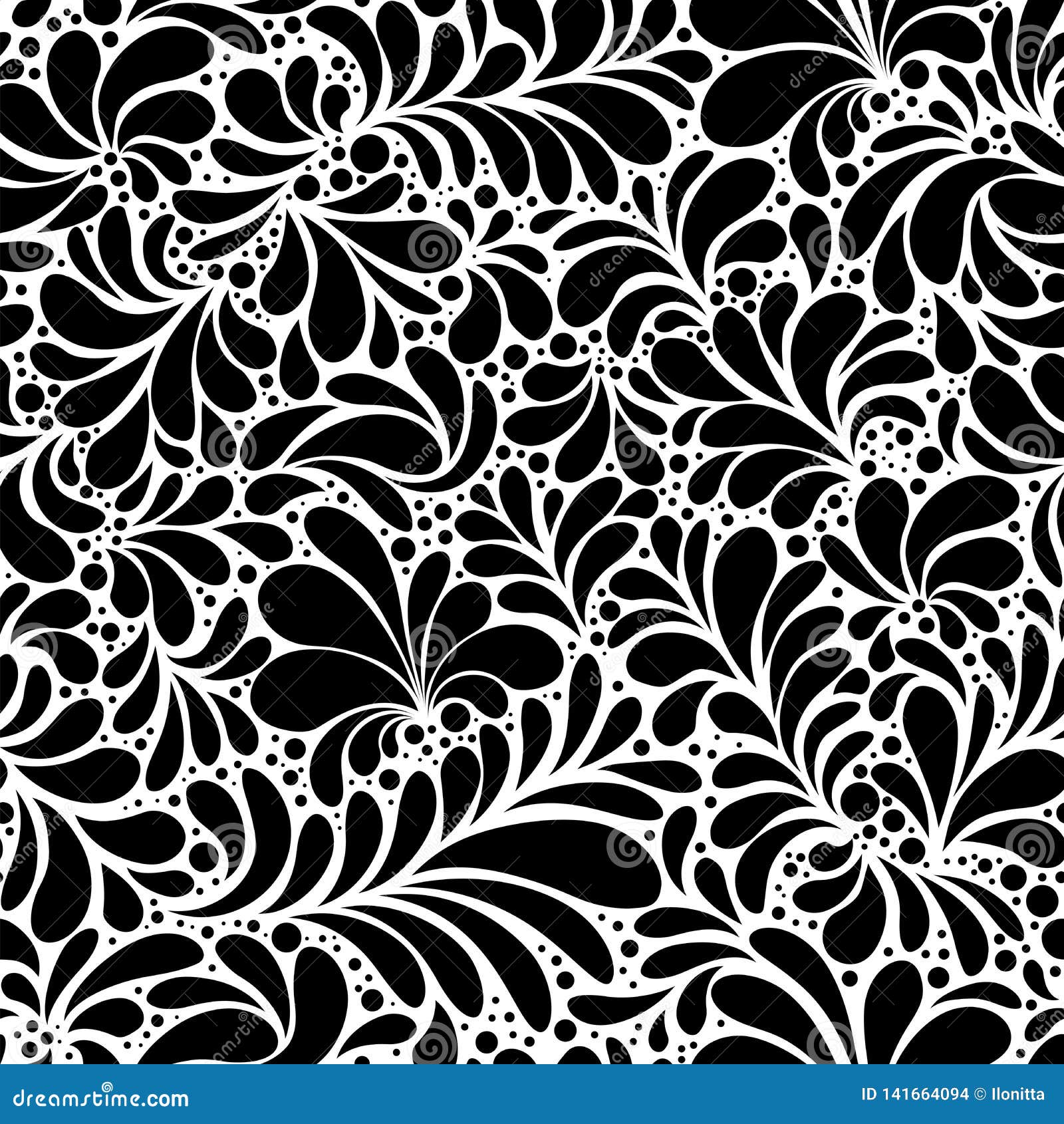Damask Teardrop Black Ornament, Seamless Pattern Stock Vector ... Damask Teardrop Black Ornament, Seamless Pattern Stock Vector ...