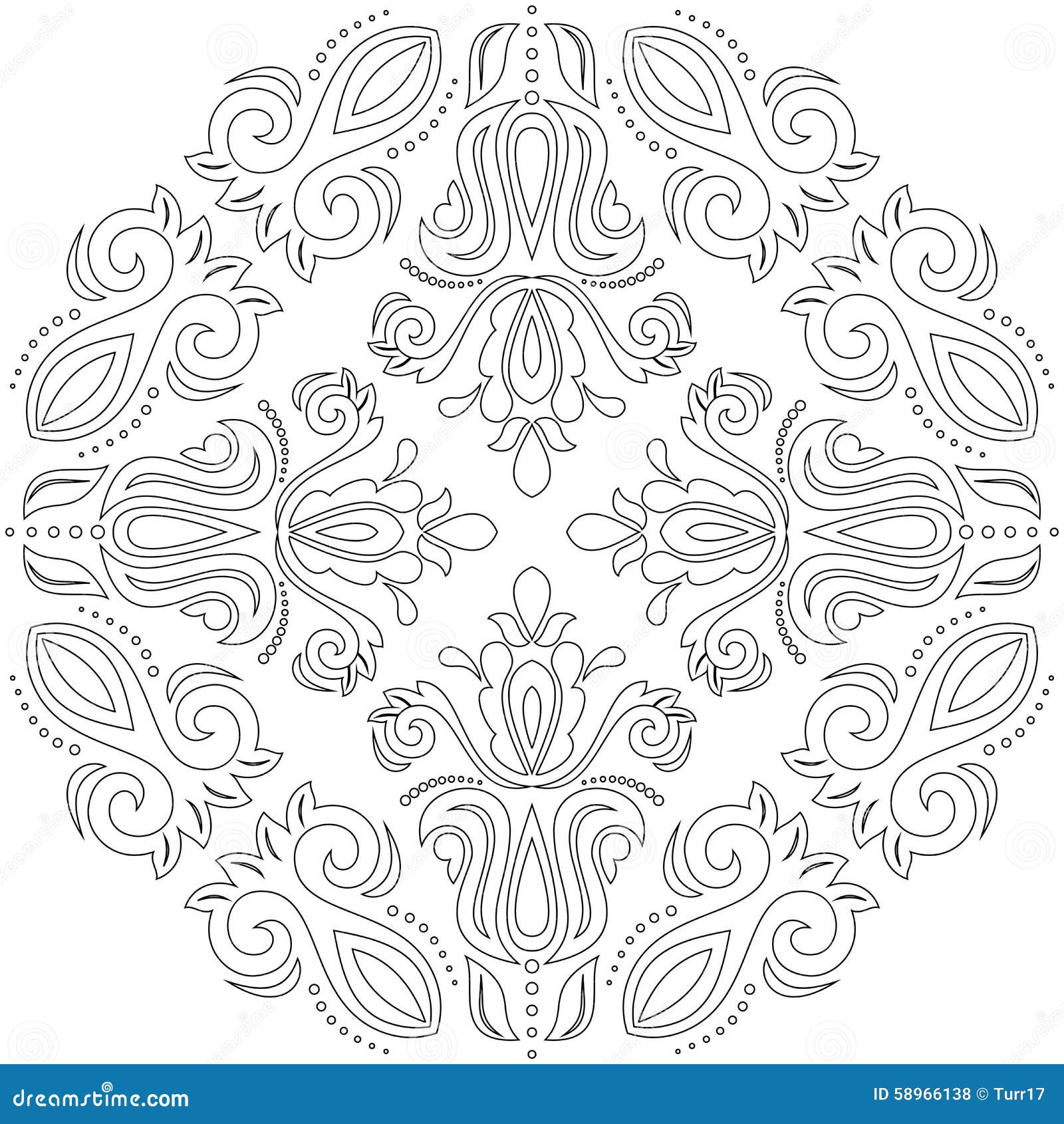 Damask Vector Oriental Pattern Stock Vector - Illustration of element ...