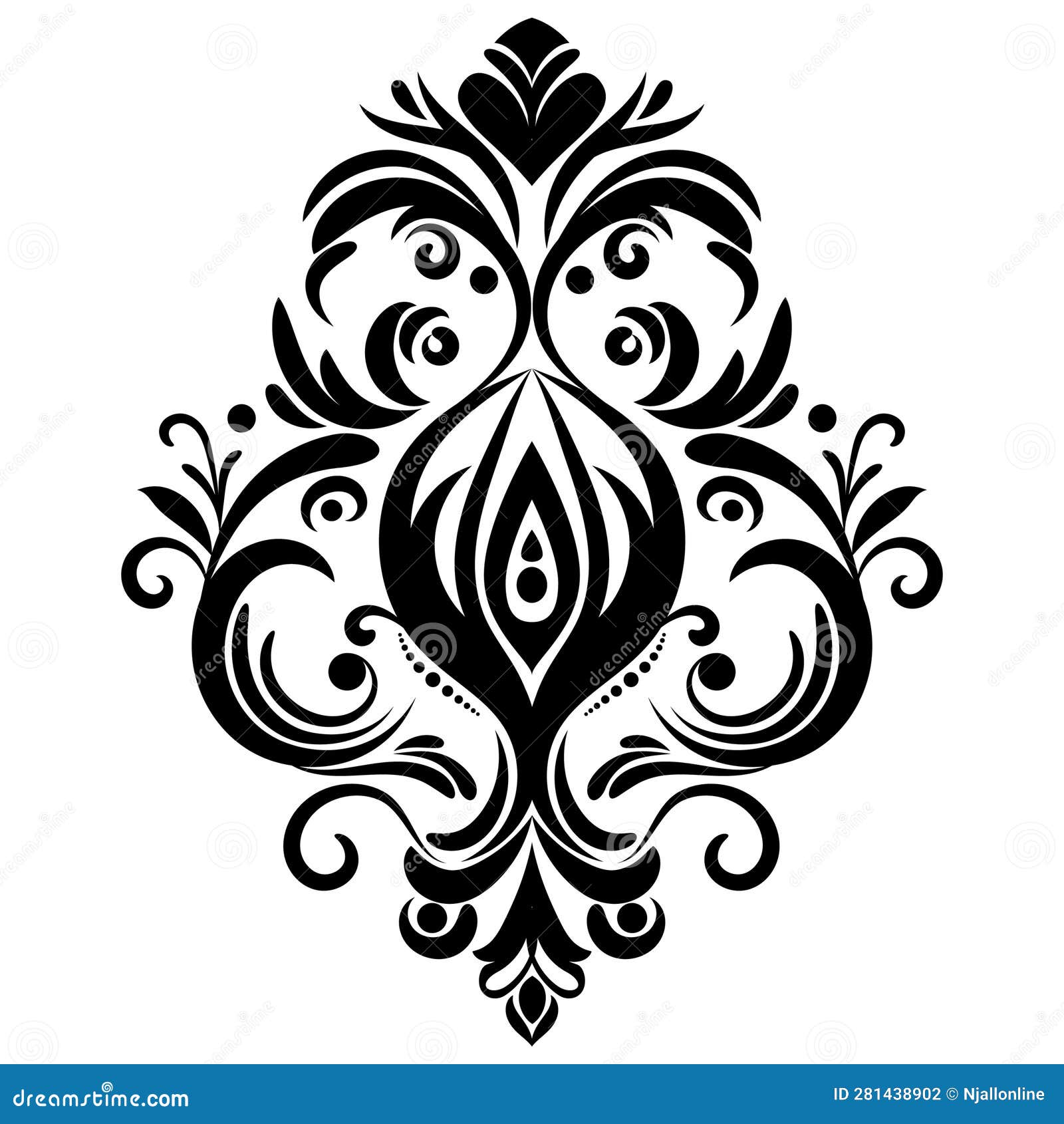 Damask Vector Pattern. Luxury Wallpaper Texture Ornament Decor. Baroque ...