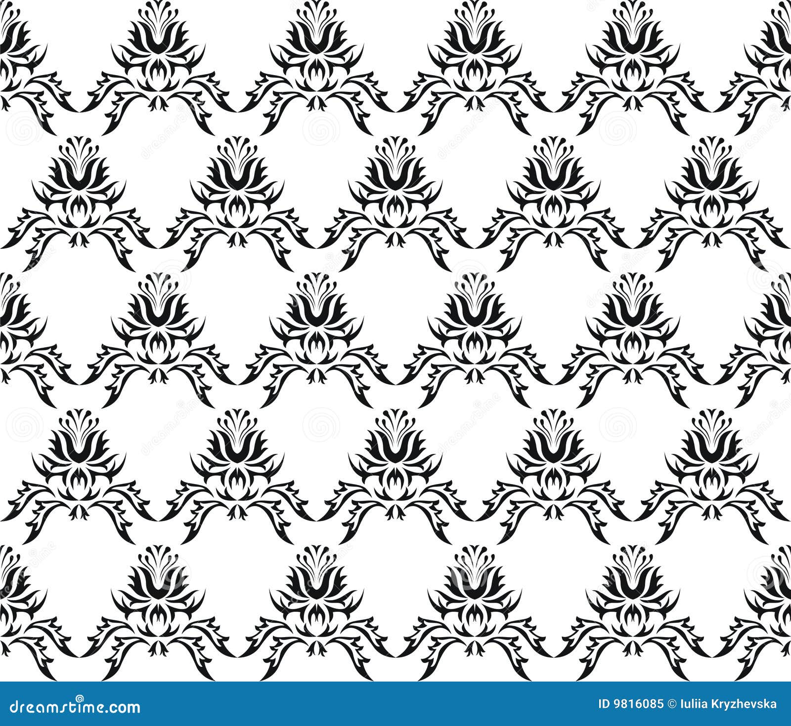 Damask (Victorian) Seamless Pattern Stock Vector - Illustration of ...