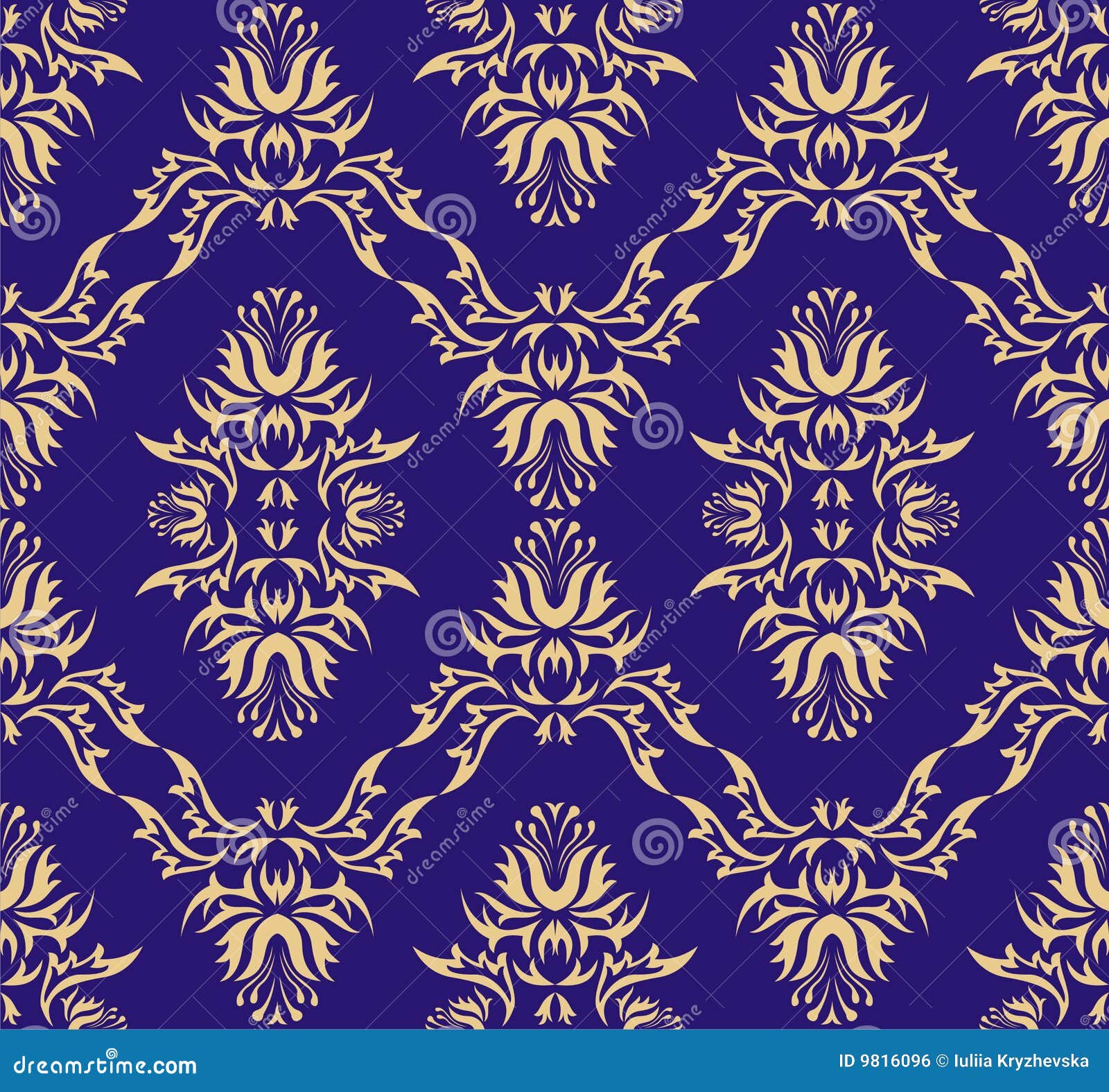 Damask (Victorian) Seamless Pattern Stock Vector - Illustration of ...