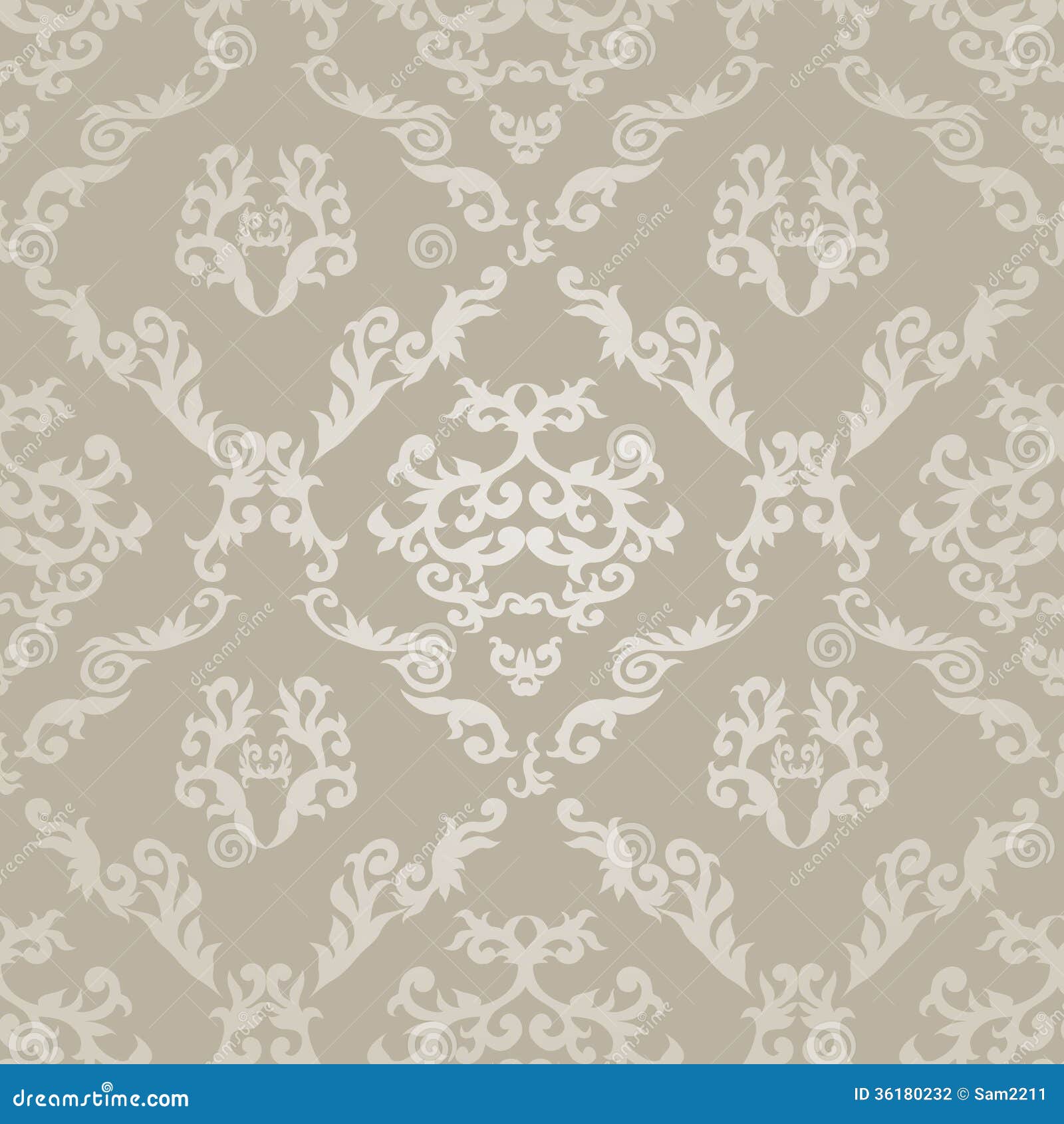 Damask Vintage Floral Seamless Pattern Background. Stock Illustration ...