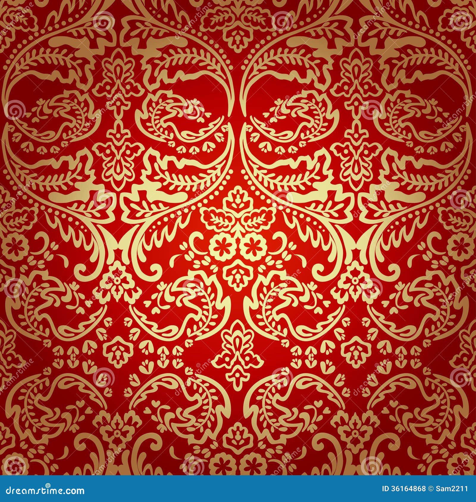 Damask Vintage Floral Seamless Pattern Background. Stock Vector ...