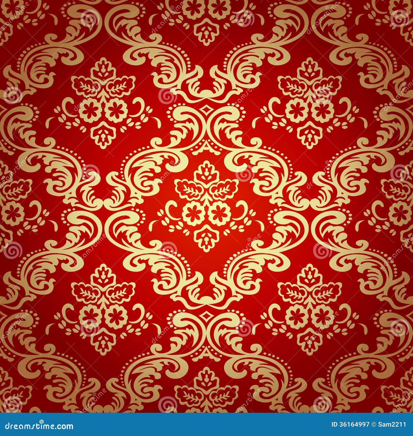 Damask Vintage Floral Seamless Pattern Background. Stock Vector ...