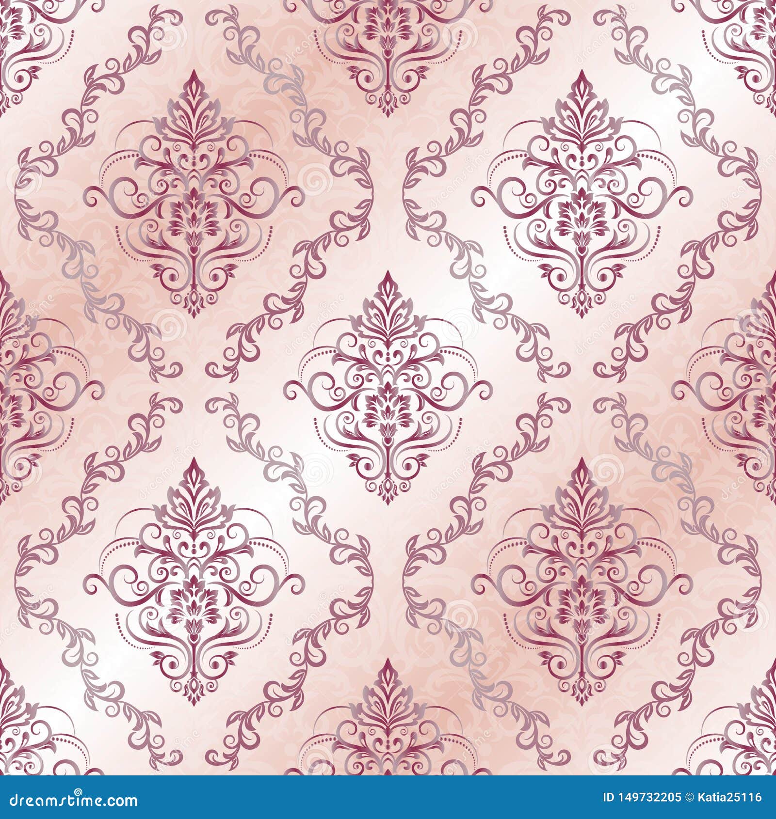 Damask Wallpaper. Seamless Vector Background. Vintage Ornamental ...