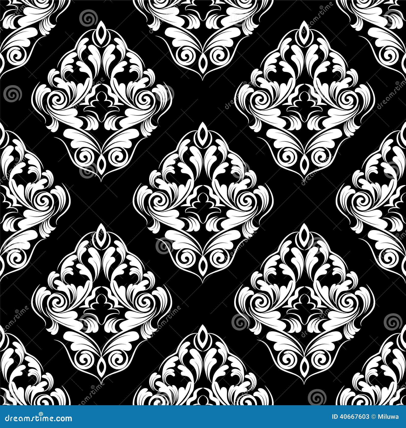 Damask wallpaper stock vector. Illustration of pattern - 40667603
