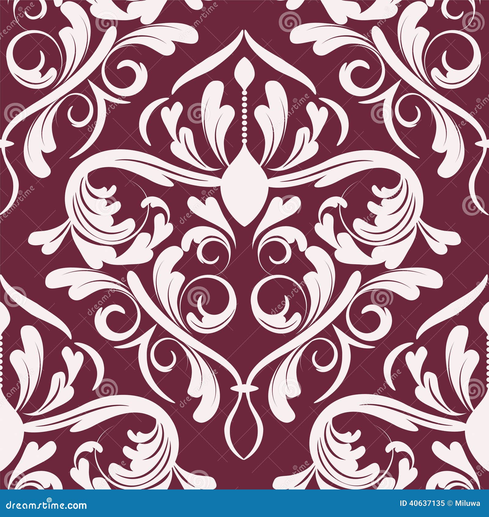 Damask wallpaper stock vector. Illustration of floral - 40637135