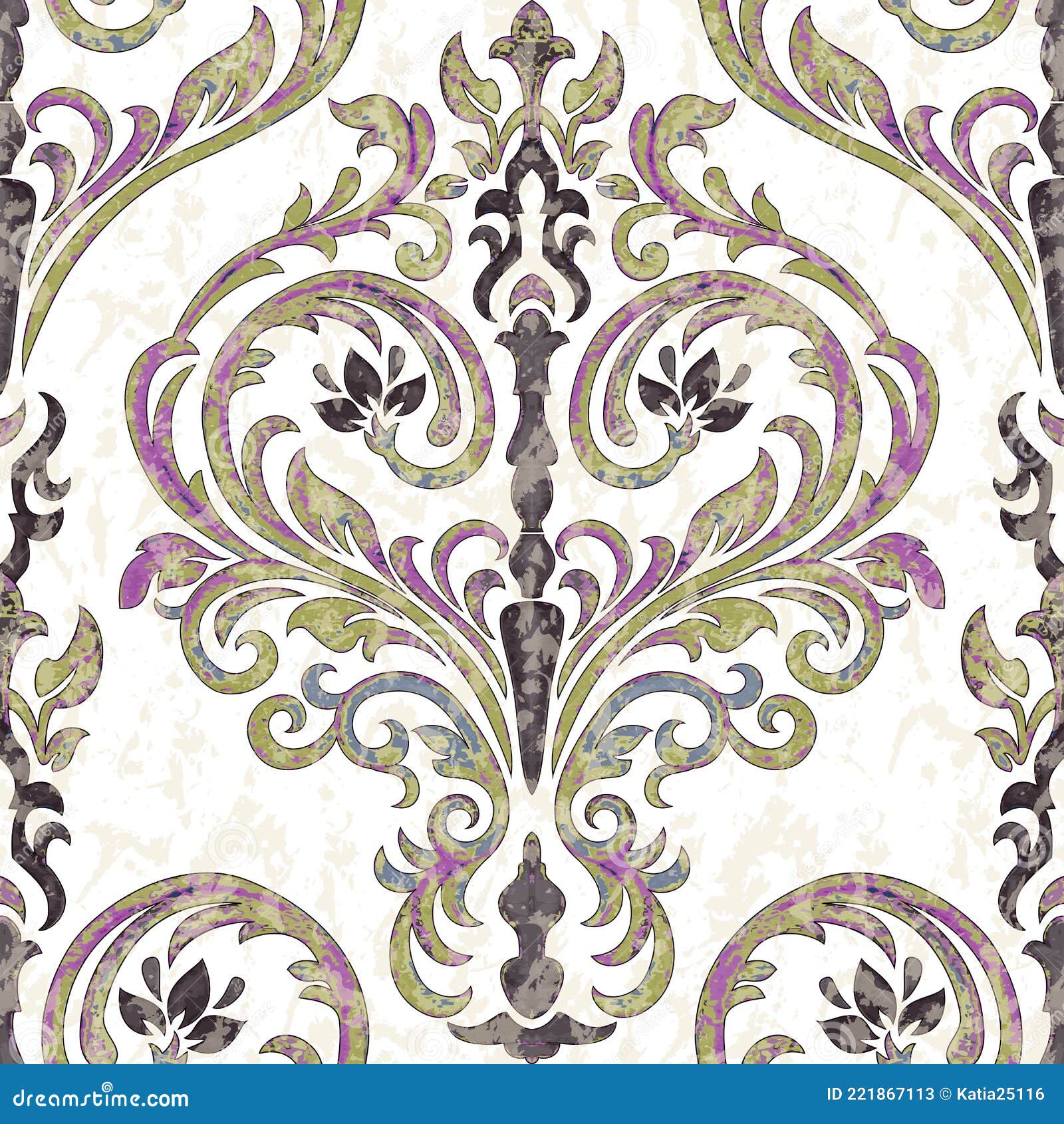 Purple Damask Border