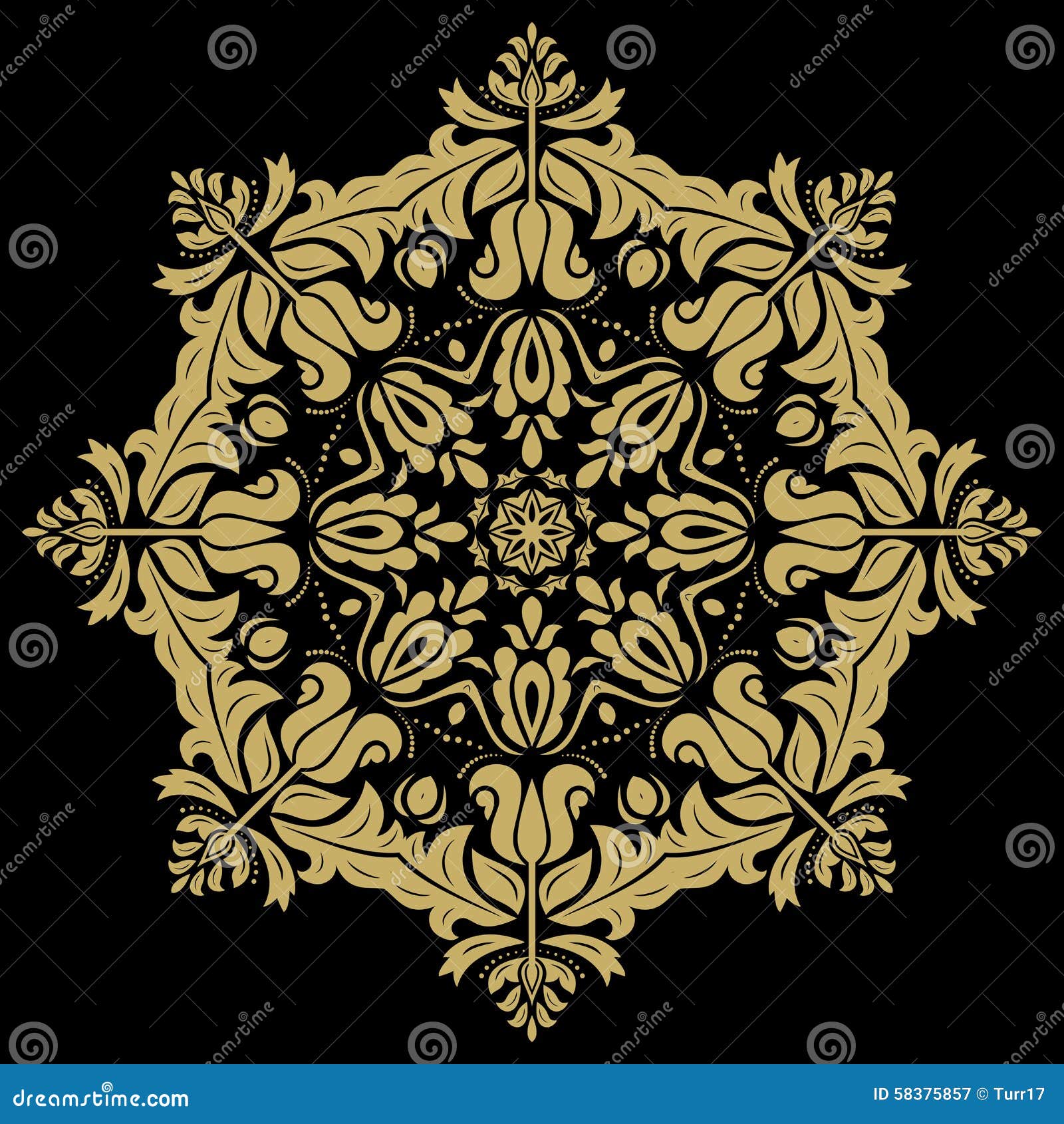 Damast-Orient-Muster stock abbildung. Illustration von element - 58375857