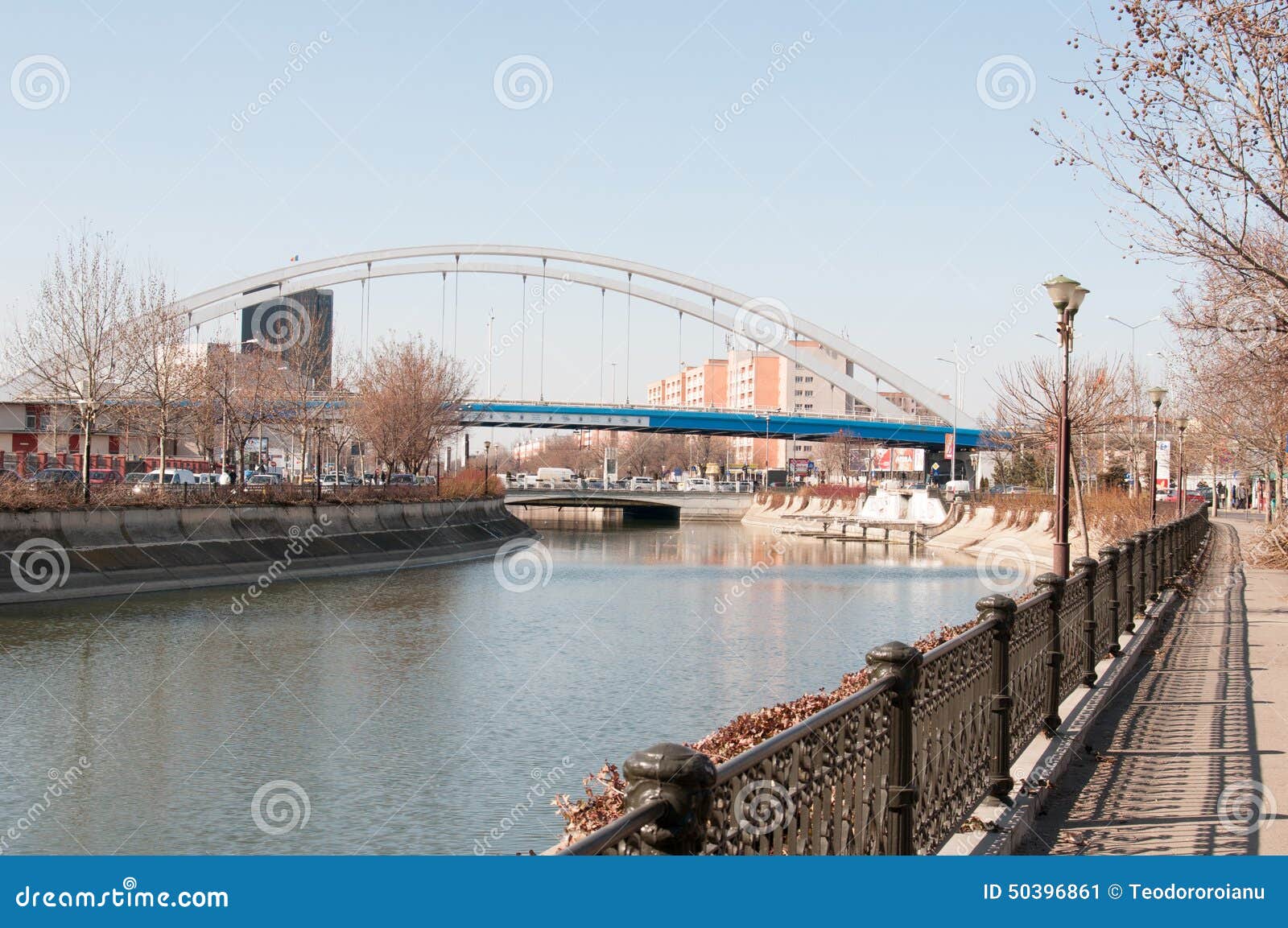 Dambovita River Ant the New Basarab Bridge Editorial Photo - Image of ...