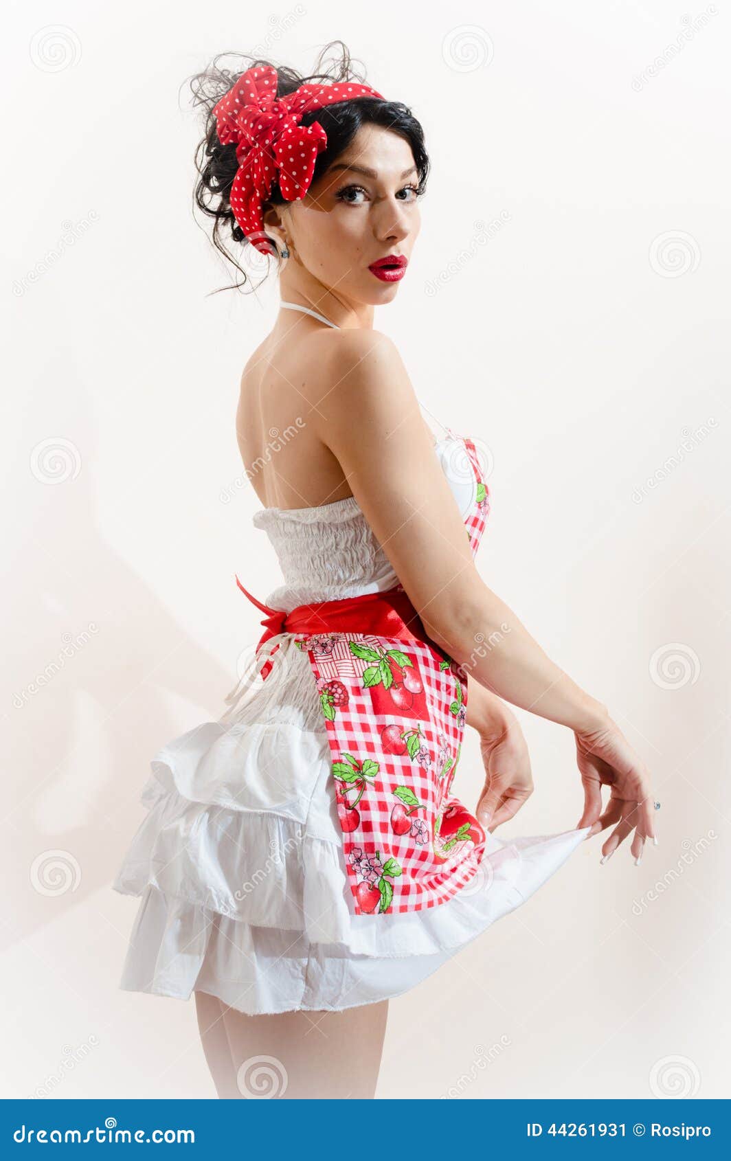Dame De Pin Up De Jeune Brune Sexy Drôle Jolie Avec Des Yeux Bleus
