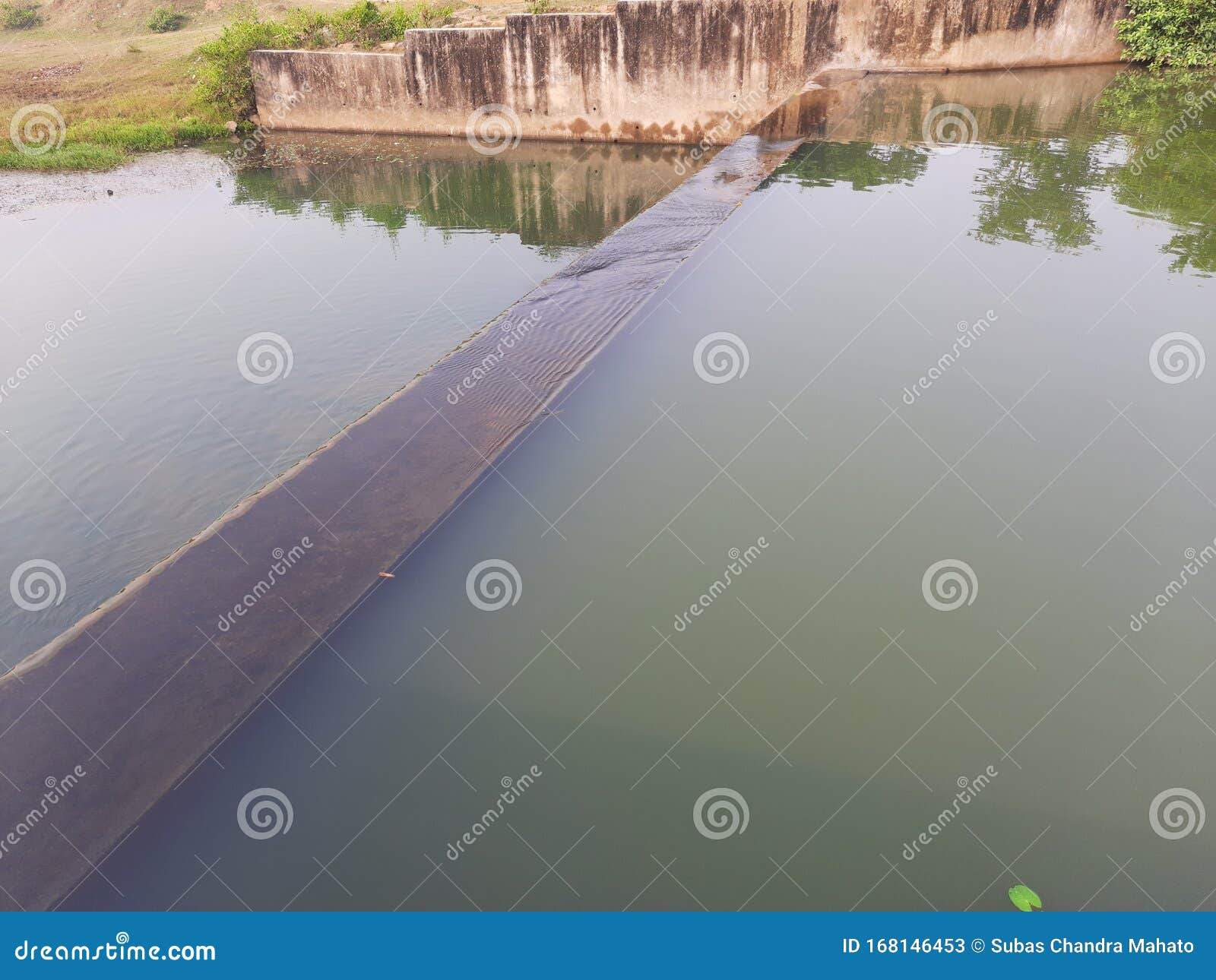 Dame in the River . Dam in the River Rural. Stock Image - Image of ...