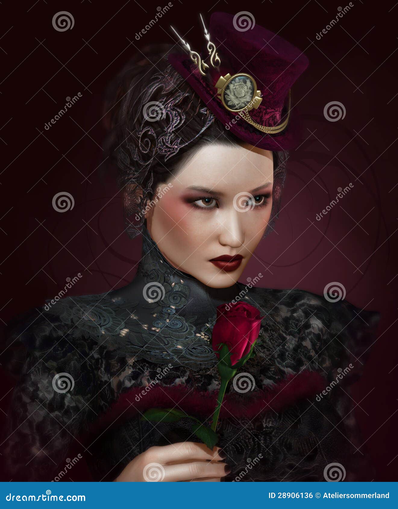 Dame Rose stock abbildung. Illustration von geschenk - 28906136