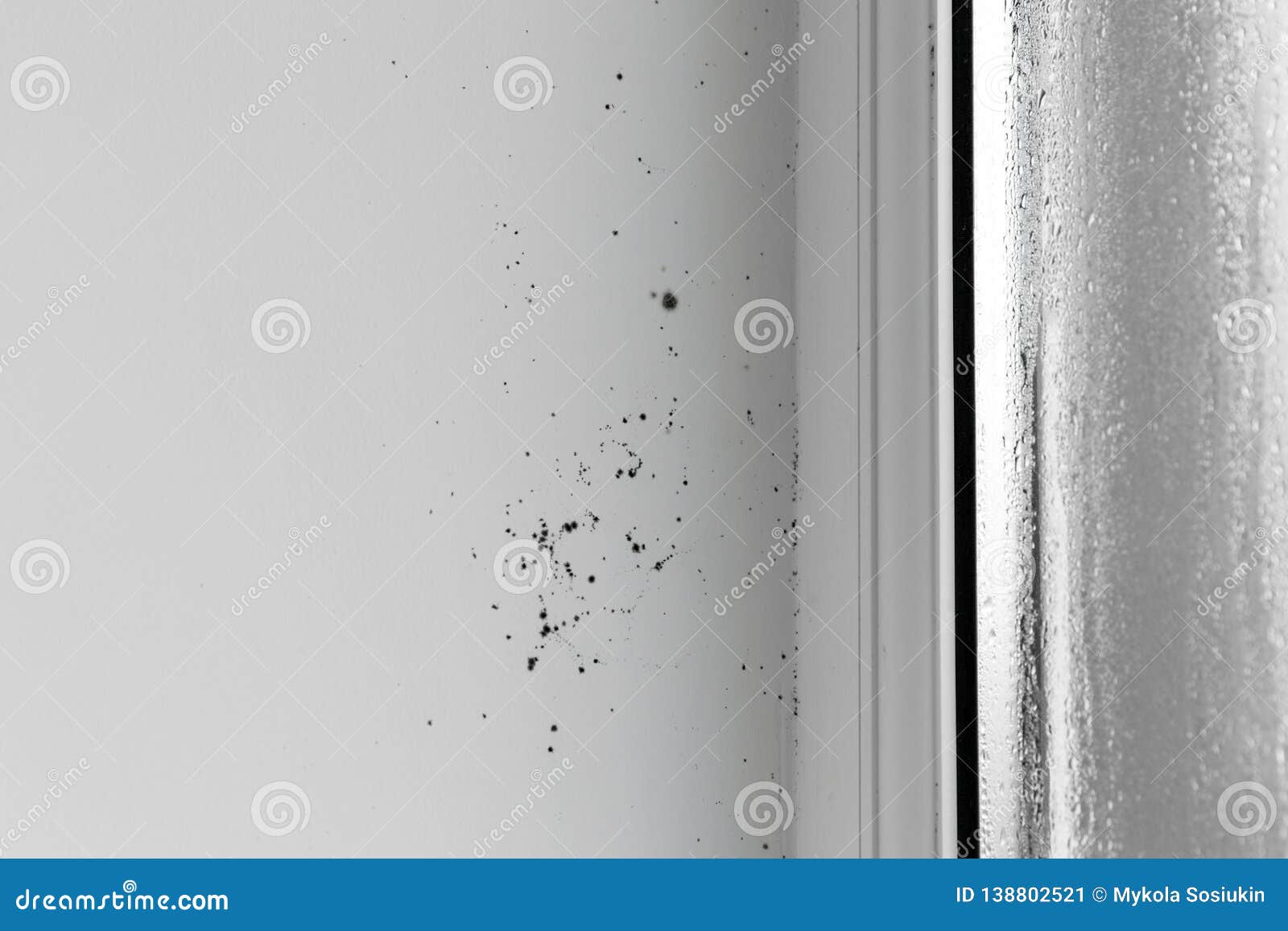 The Damp Is Attacking The Wall. Mold On Window. House Window With Damp ...
