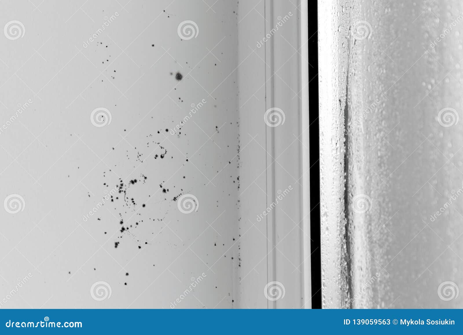The Damp Is Attacking The Wall. Mold On Window. House Window With Damp ...