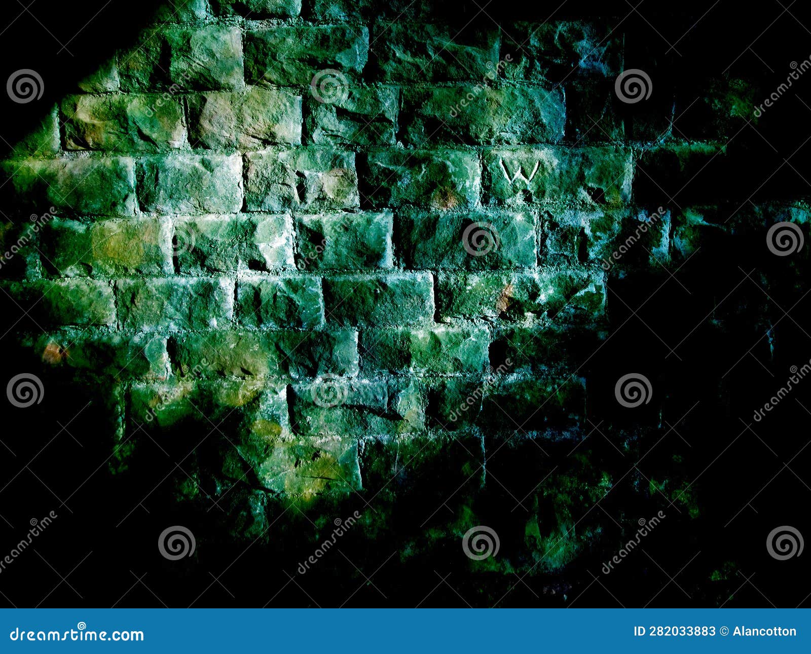 Damp Green Wall stock image. Image of tunnel, dark, green - 282033883