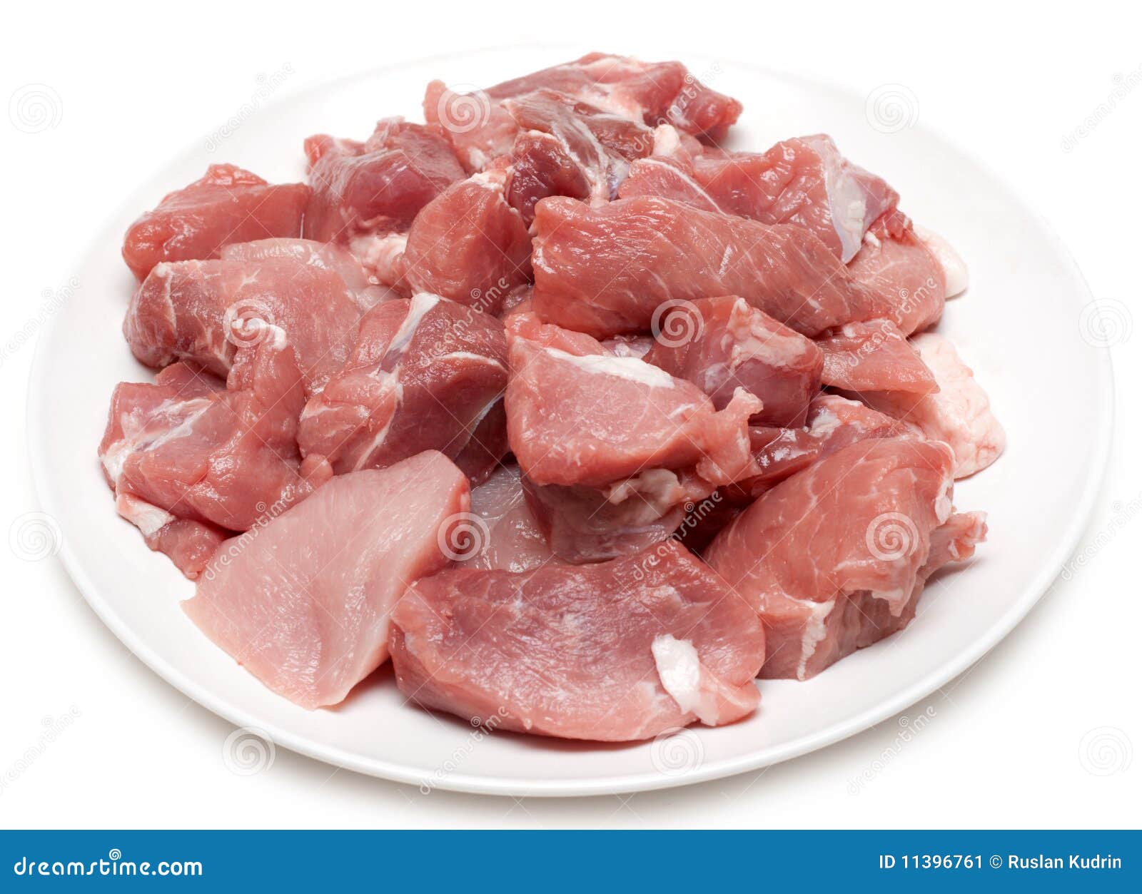Damp meat on white plate stock image. Image of filet - 11396761