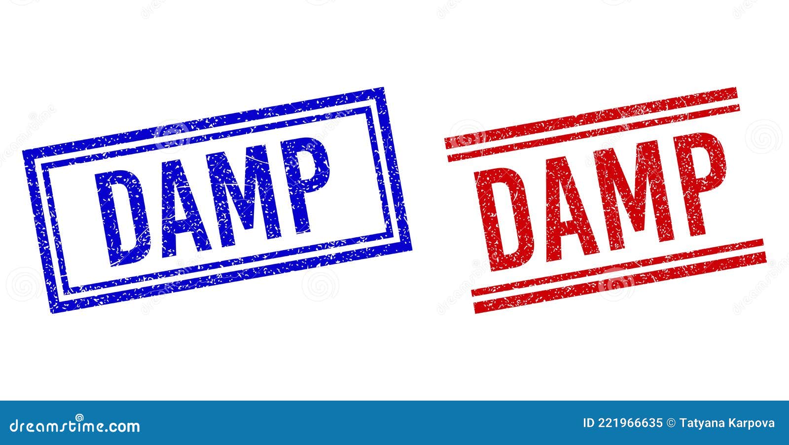 Scratched Textured DAMP Stamp Seals with Double Lines Stock Vector ...