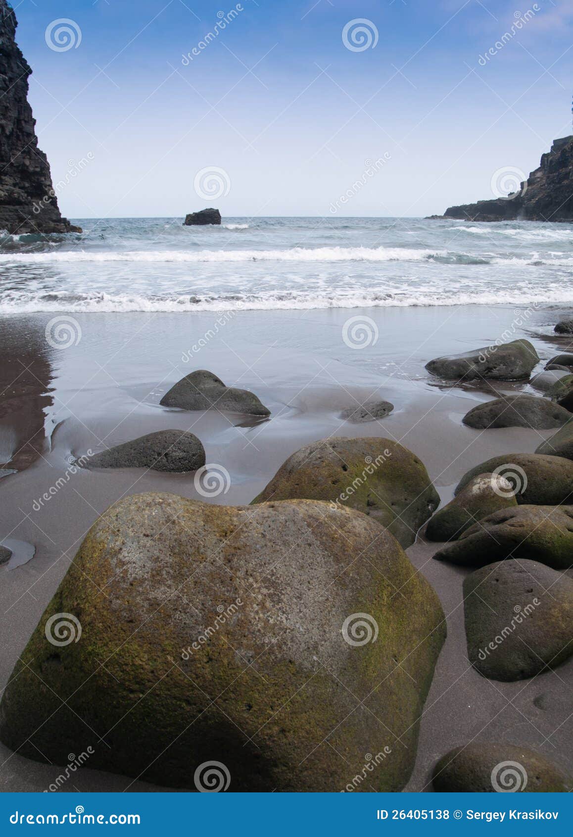 Damp Stones on the Sand Beach Stock Photo - Image of calm, sand: 26405138