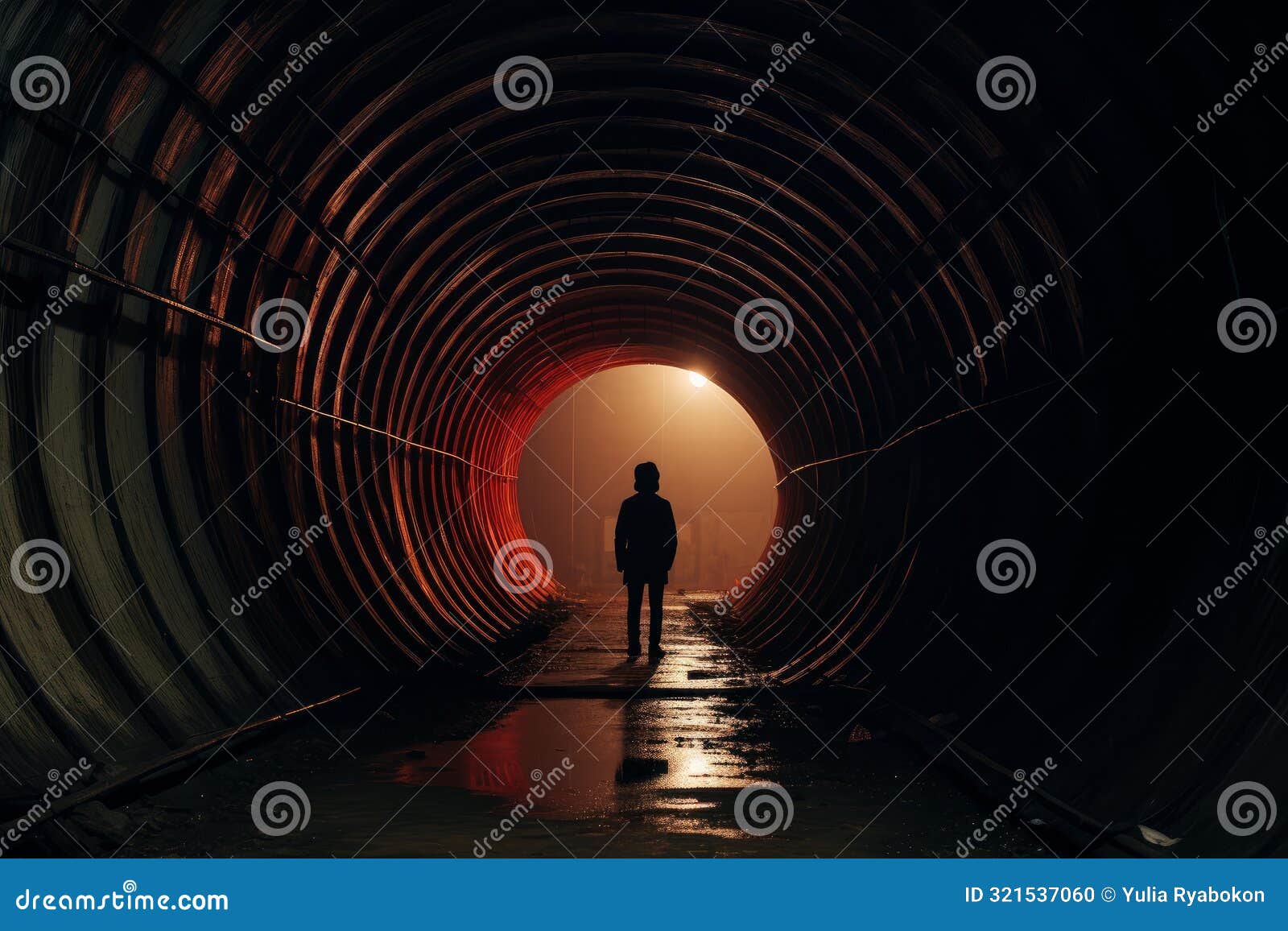 Damp Tunnel Underground Man Dark. Generate Ai Stock Photo ...
