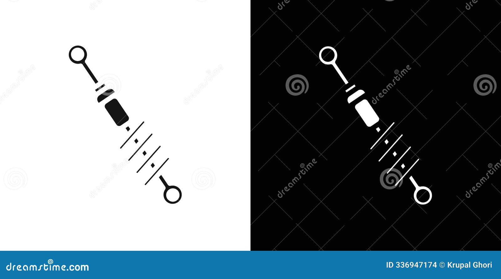 Damper Icon Flat Vector Set Outline Stock Vector - Illustration of ...