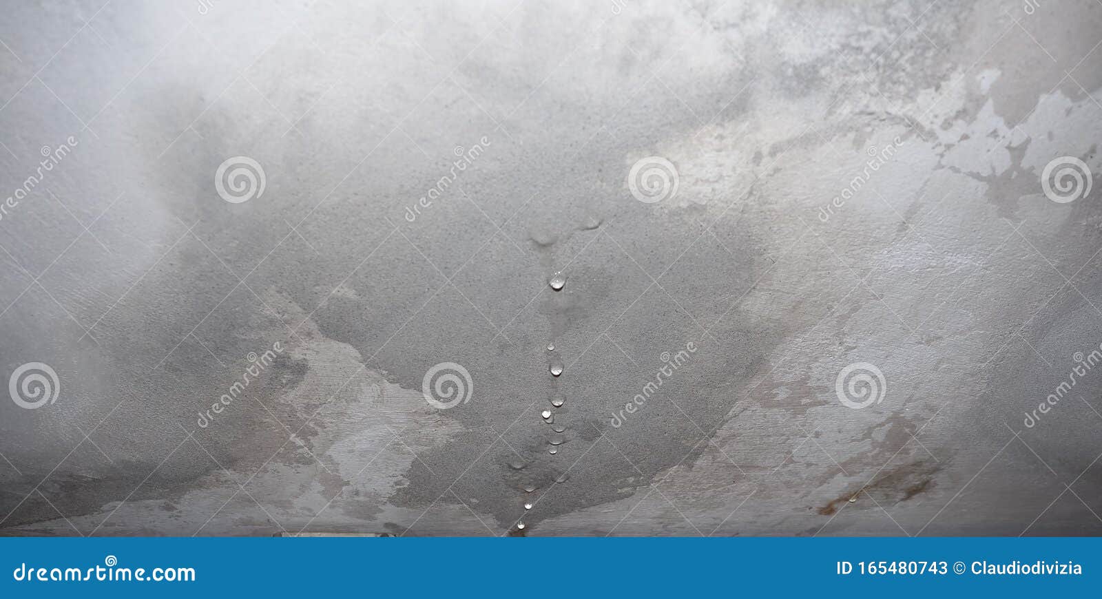 Dampness Moisture on Ceiling with Drops of Water Infiltration Stock ...