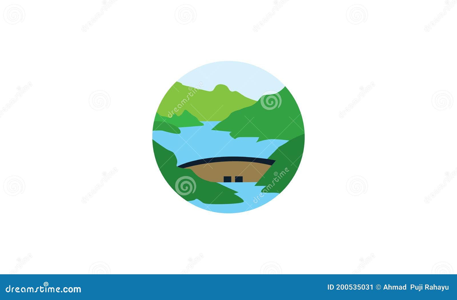 Dams River with Nature View Logo Vector Icon Design Stock Vector ...