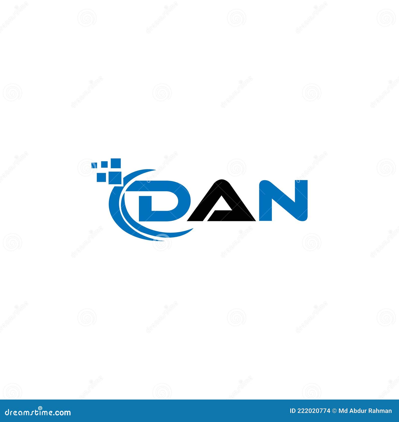 DAN Letter Logo Design On White Background. DAN Creative Initials ...