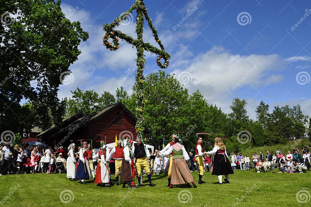 Dance Around the Midsummer Tree Editorial Photography - Image of ...
