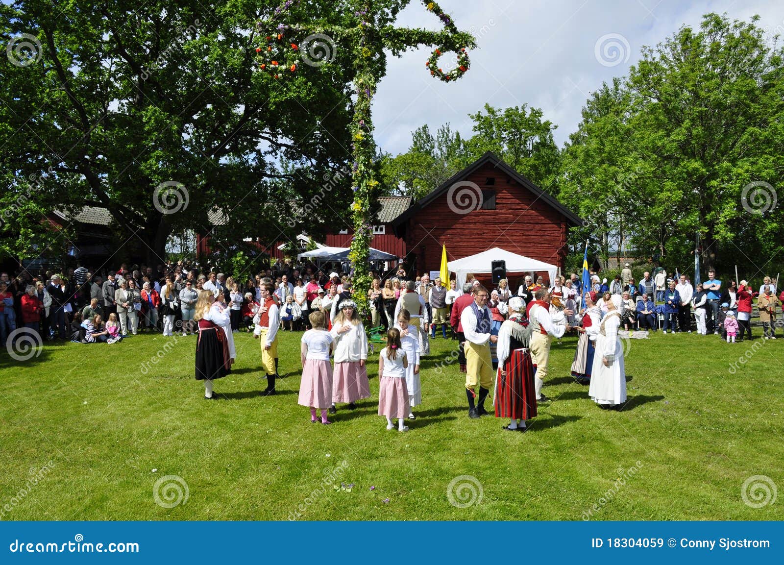 Dance Around the Midsummer Tree Editorial Stock Image - Image of ...