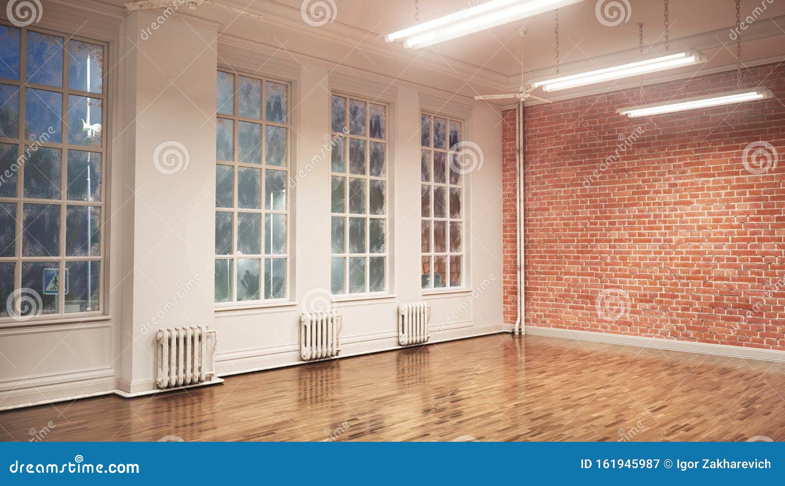 Dance or Ballet Studio Interior Stock Illustration - Illustration of ...