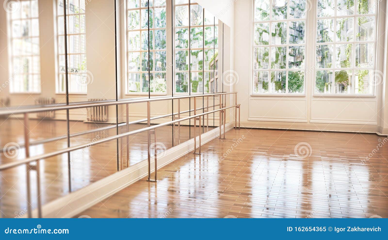 Dance or Ballet Studio Interior Stock Illustration - Illustration of ...