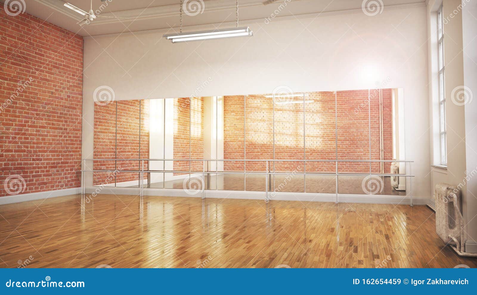Dance or Ballet Studio Interior. Stock Illustration - Illustration of ...