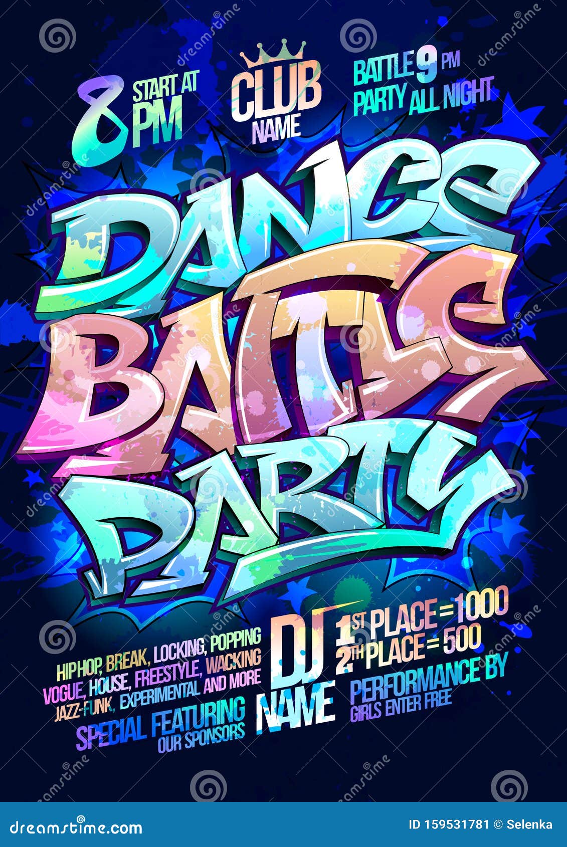 Dance Battle Party Cartoon Vector | CartoonDealer.com #101223755