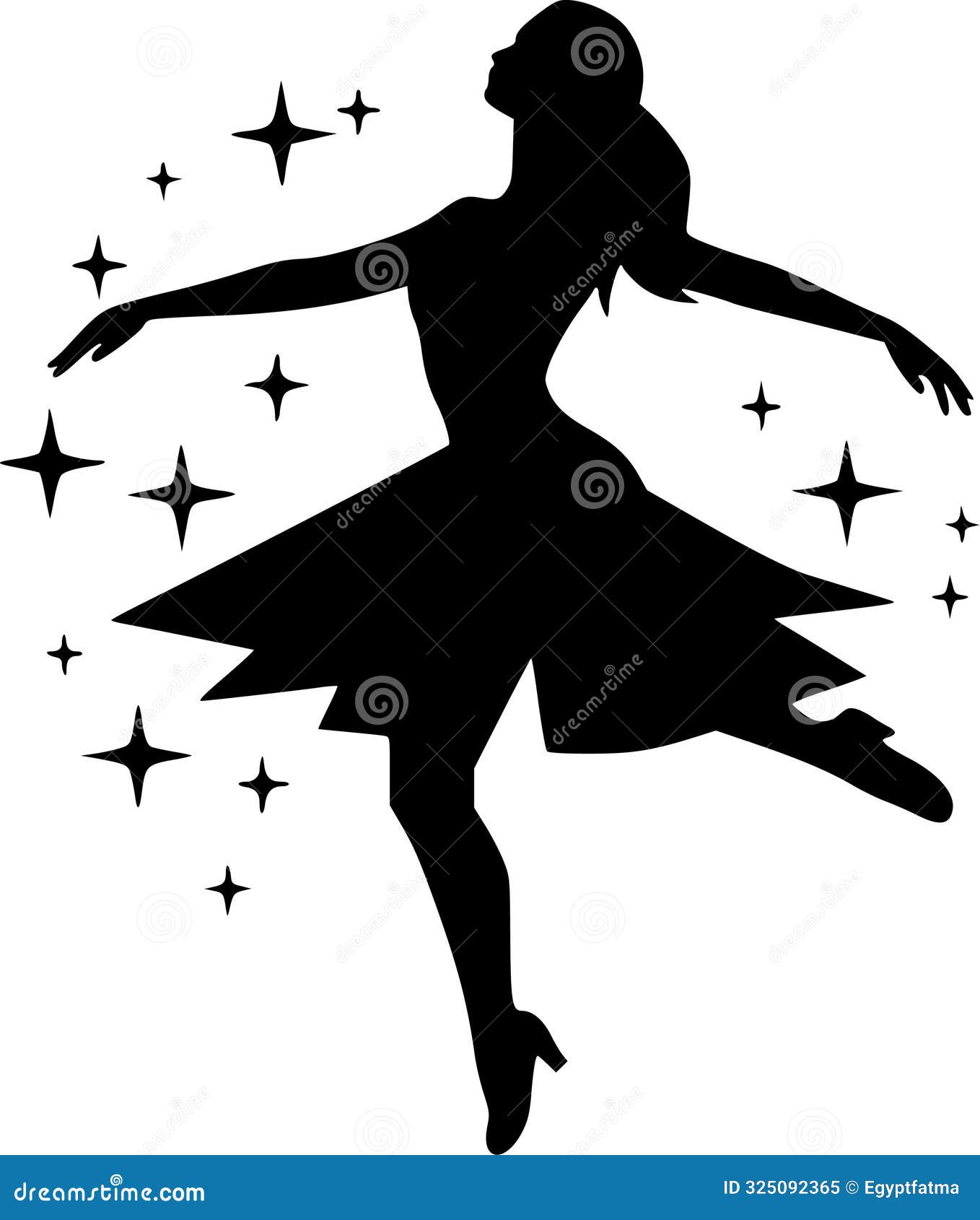 Dance - Black and White Vector Illustration Stock Illustration ...