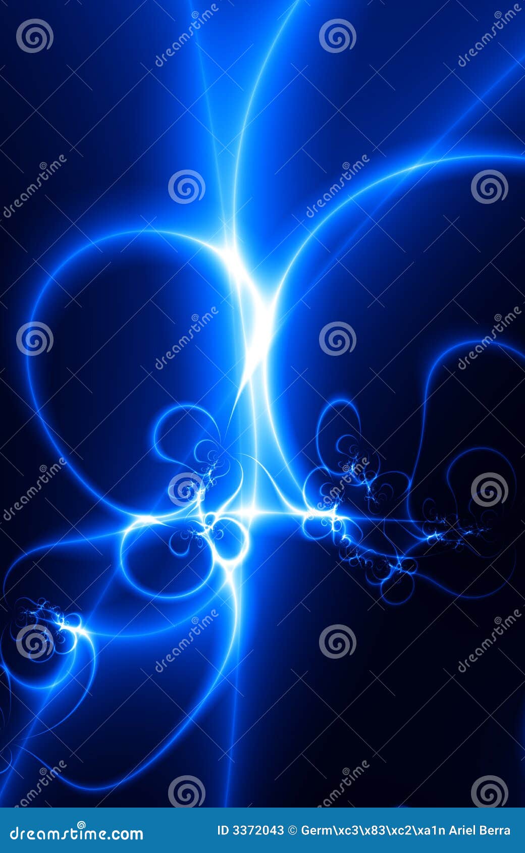 Dance of Blue Lights. stock illustration. Illustration of render - 3372043