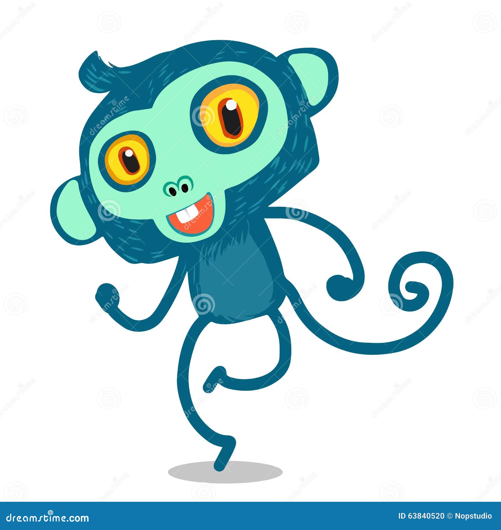 Dance blue monkey stock vector. Illustration of sign - 63840520