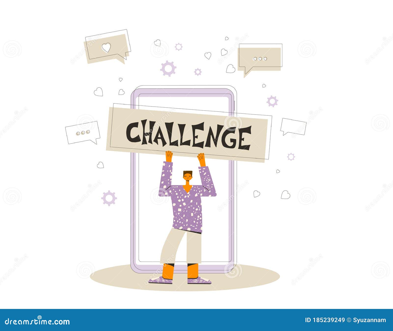 Dance Challenge Flat Vector Social Media Announce Stock Vector ...