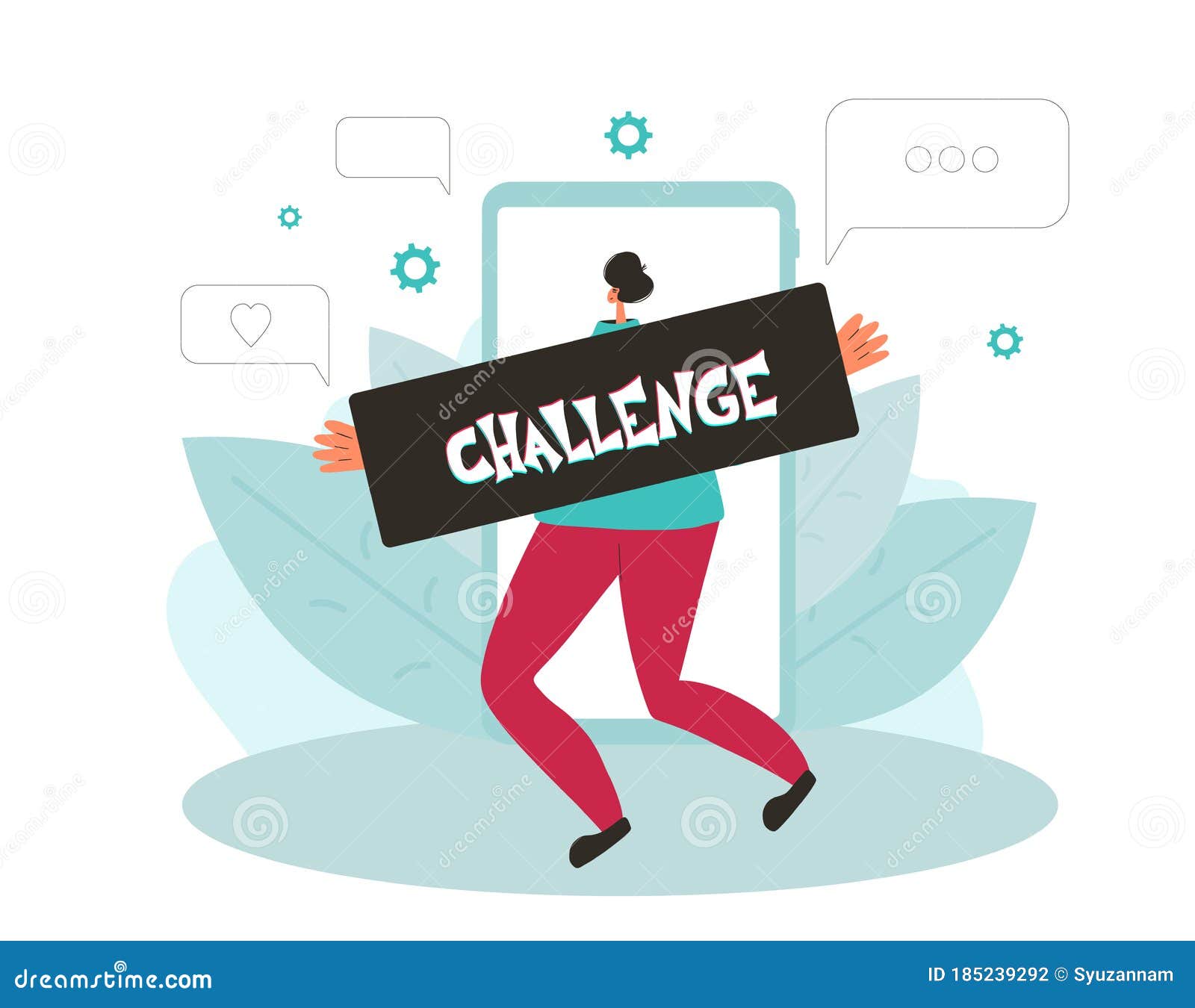 Dance Challenge Flat Vector Social Media Announce Stock Vector ...