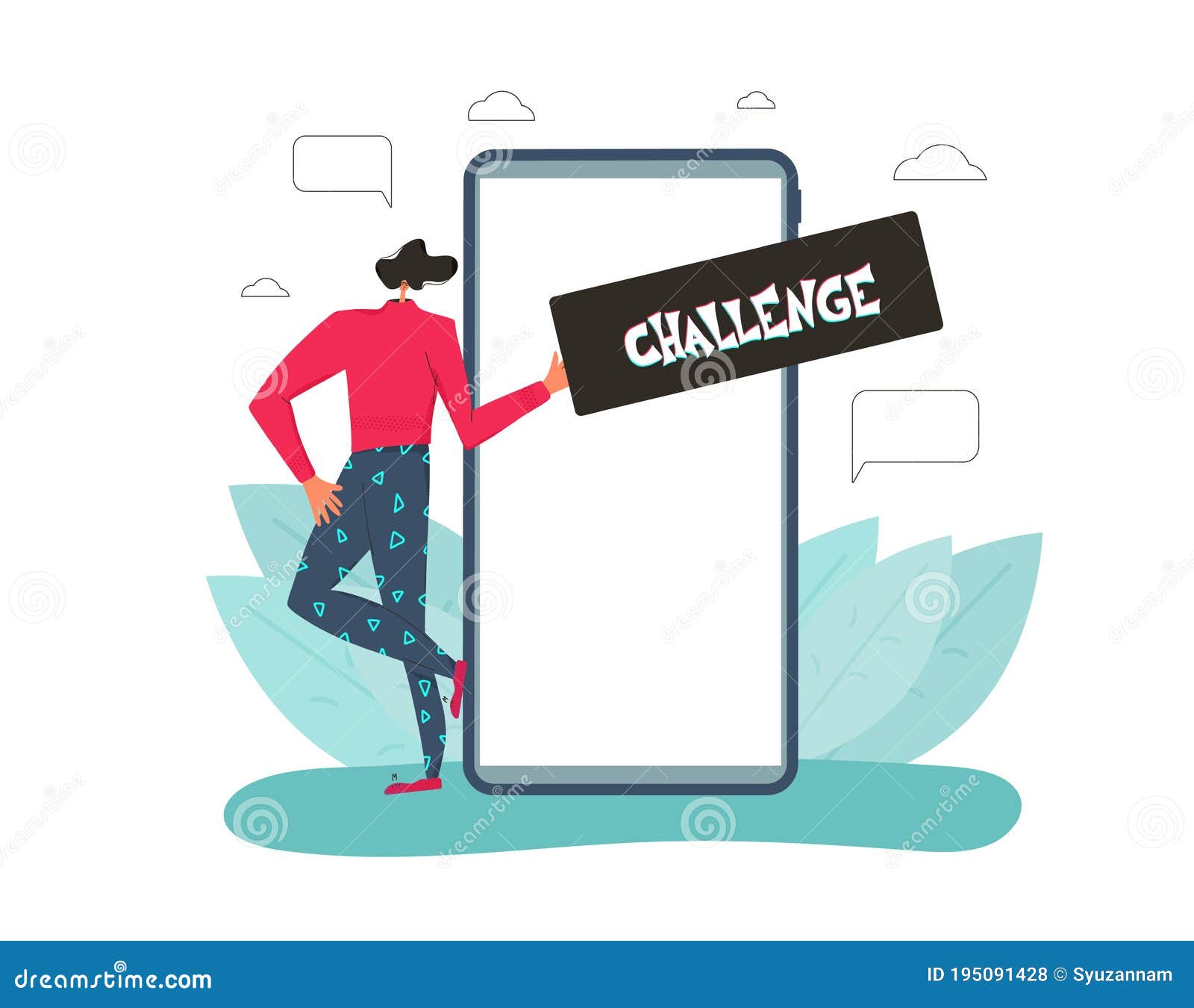 Dance Challenge Flat Vector Social Media Announce Stock Vector ...