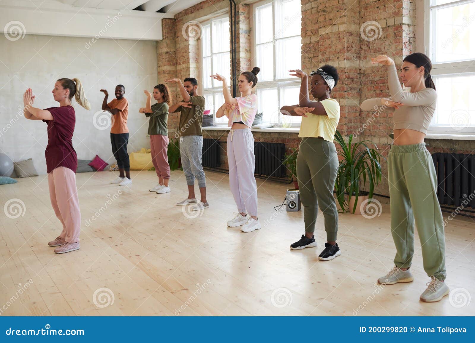 Dance class in studio stock photo. Image of standing - 200299820